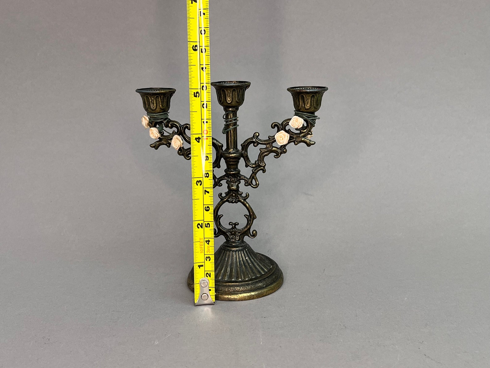 Creepy Mini Candelabra Haunted House Decor Prop Festooned With Faded ...