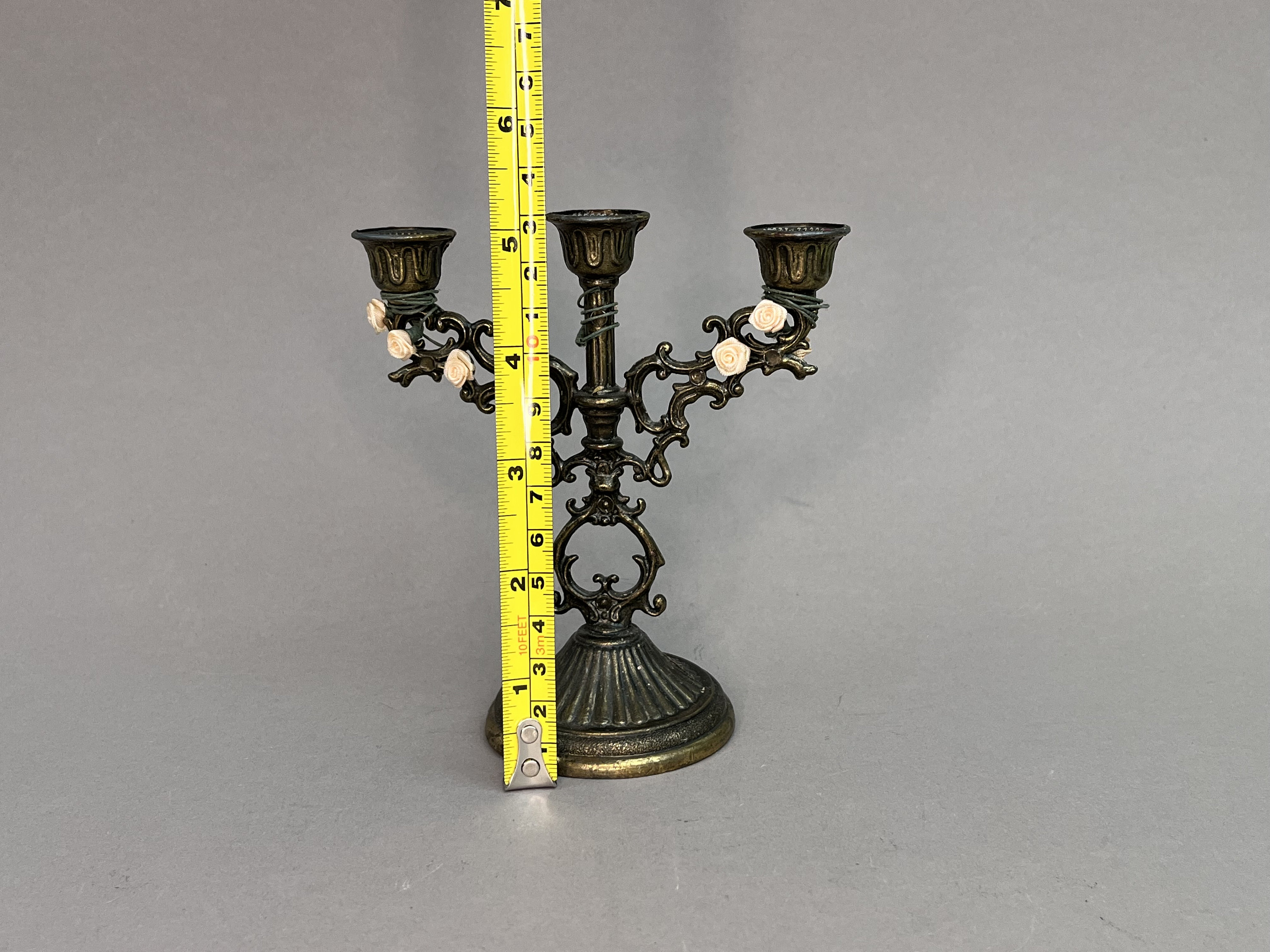 Creepy Mini Candelabra Haunted House Decor Prop Festooned With Faded ...