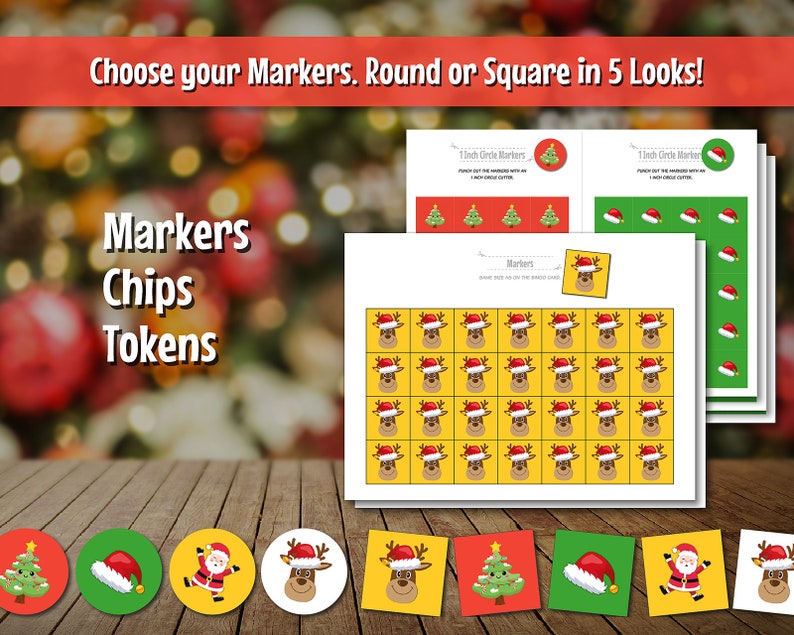 Christmas Bingo Pre-k Preschool Tic Tac Toe Cards 3x3 Primer Toddler ...