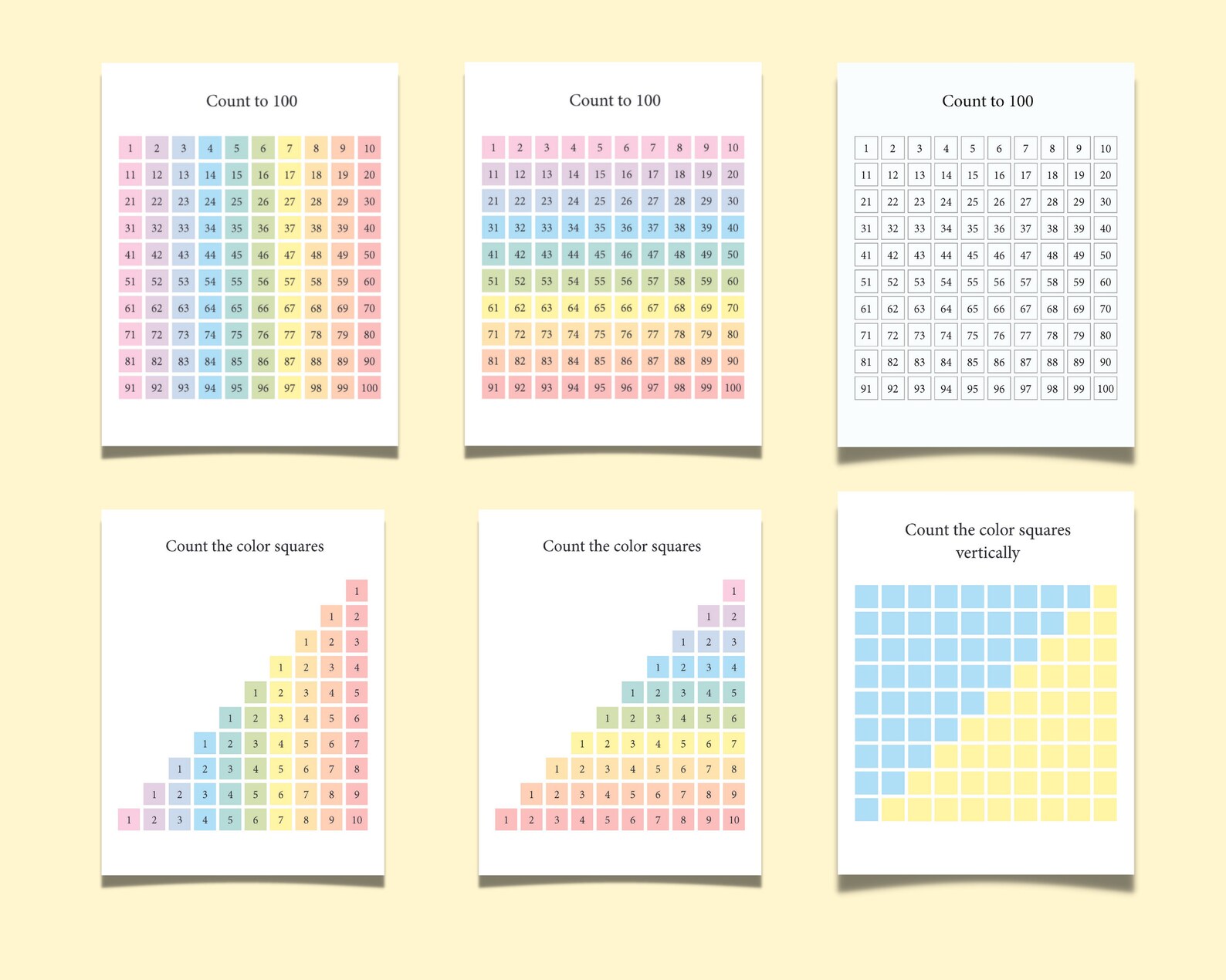 Numbers Count up to 100 Poster Chart Montessori Kids Education - Etsy