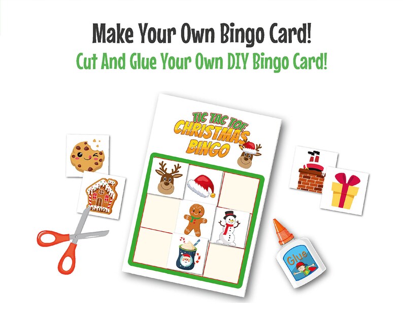 Christmas Bingo Pre-k Preschool Tic Tac Toe Cards 3x3 Primer Toddler ...