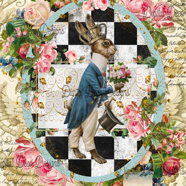 Antique Rabbit Decoupage Paper - Etsy