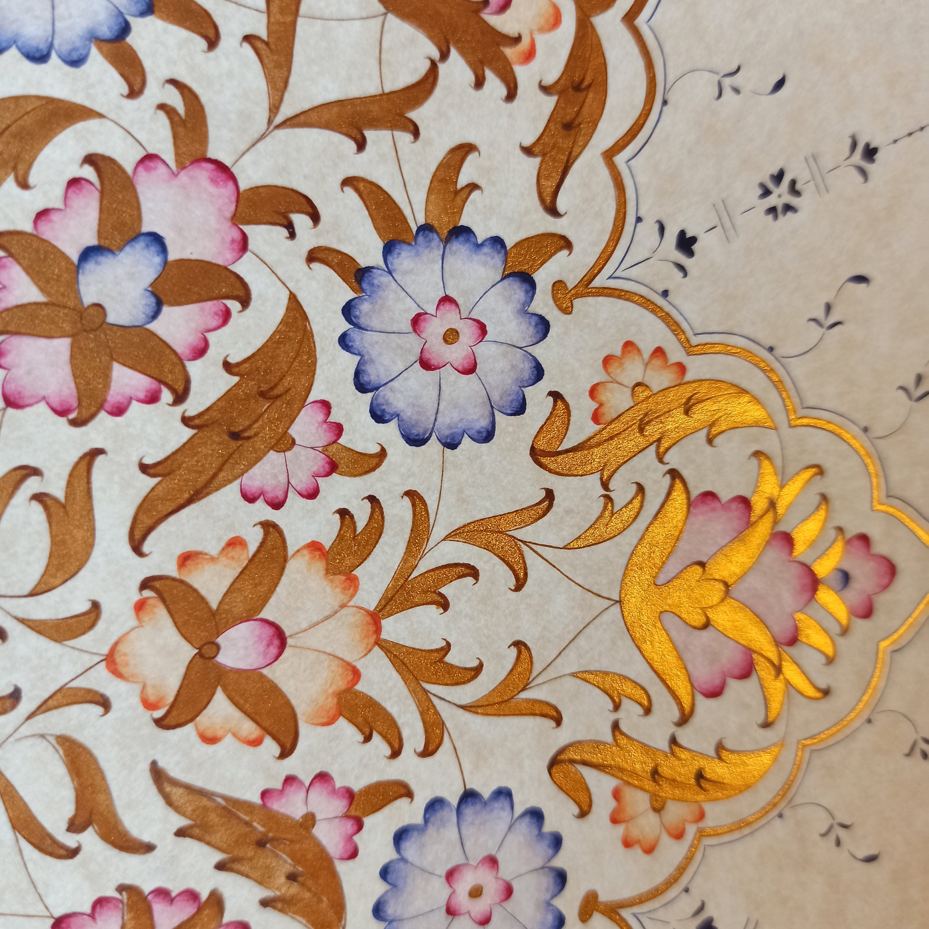 Illumination Turkish Tezhip Art Halkar style in Colour. Art ...