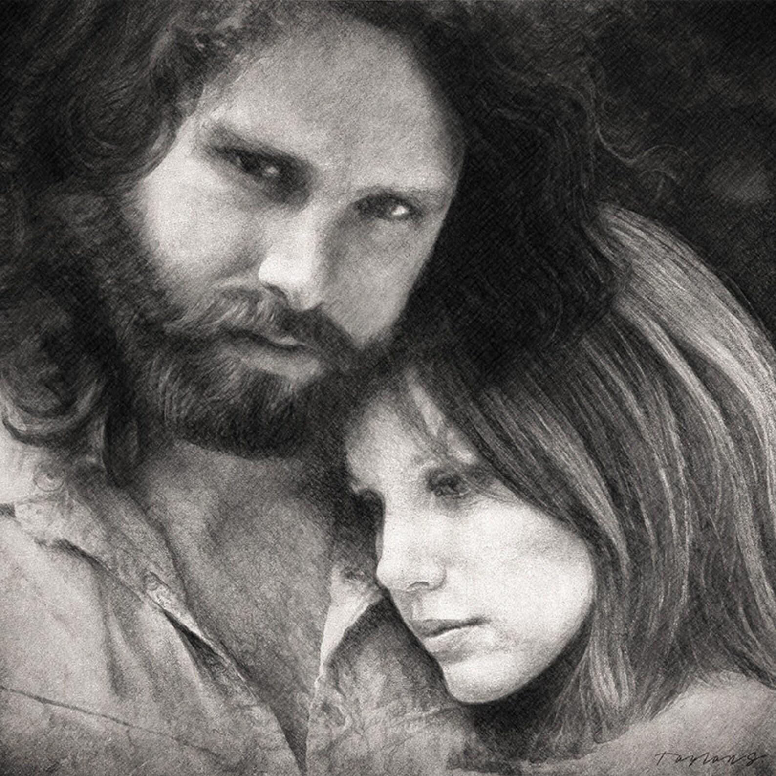 Jim And Pam - Zeichnung - Jim Morrison - Jim Morrison Poster - The ...