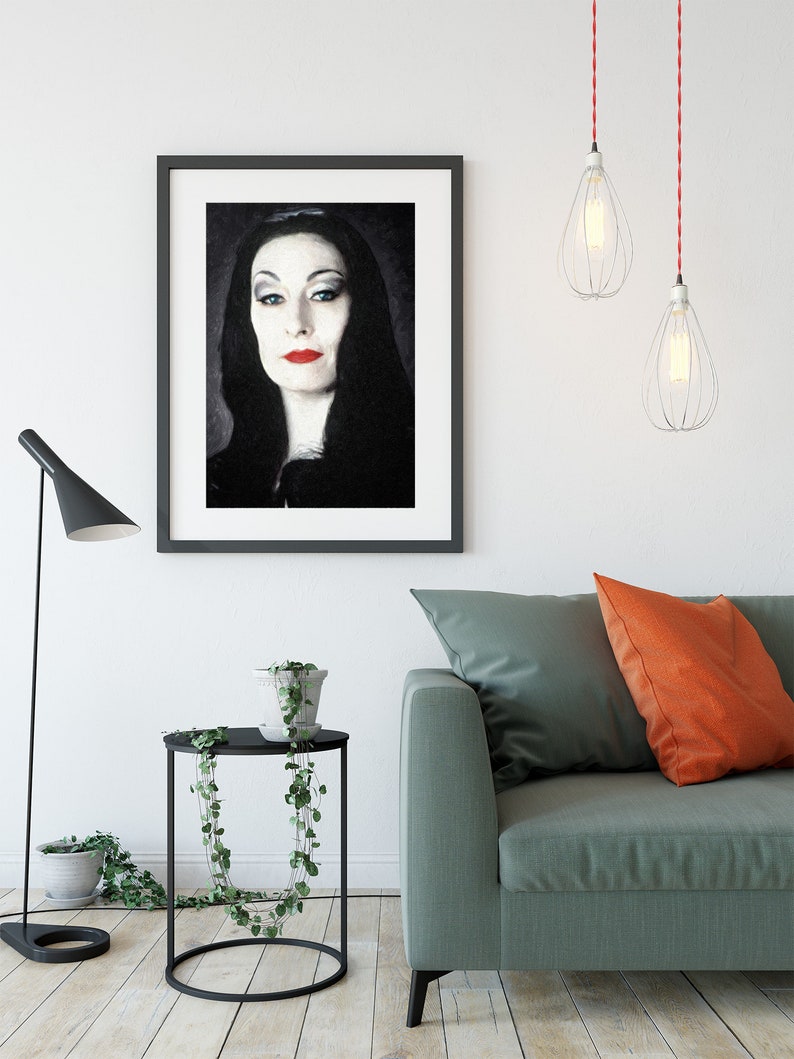 Morticia Addams the Addams Family Painting Movie Poster Horror Wall Art ...