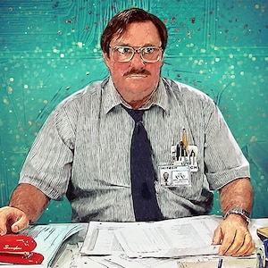 Milton - Office Space - Illustration - Movie Poster - Red Stapler ...