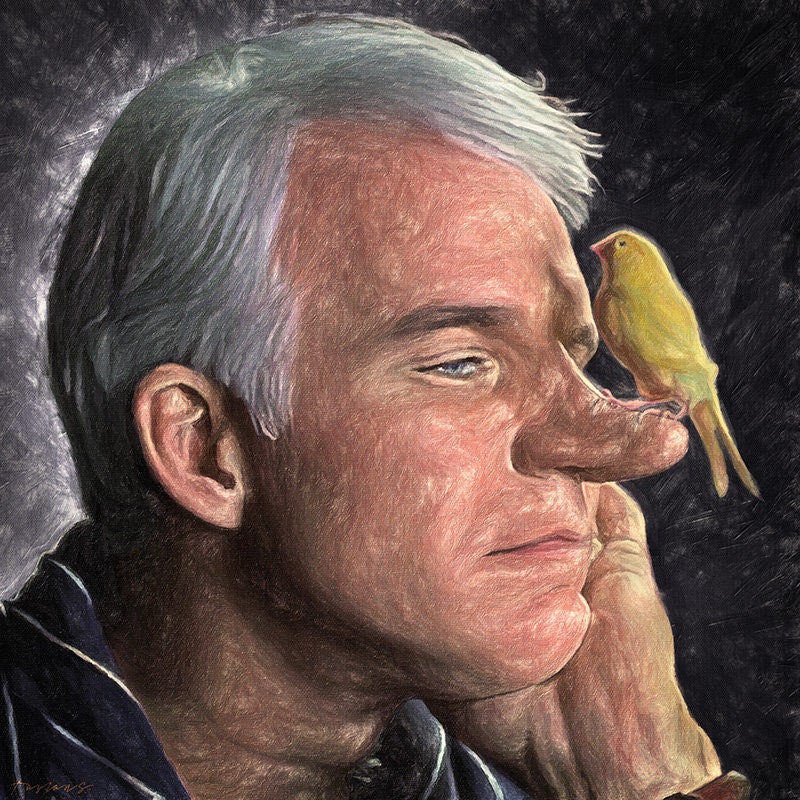 Steve Martin as C. D. Bales Painting Art Print Roxanne Movie Art Steve ...