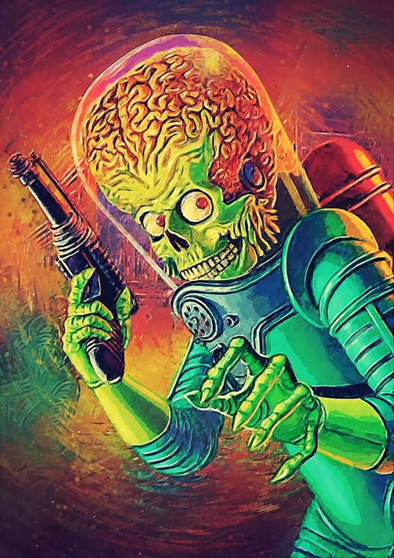 The Martian - Mars Attacks - Illustration - Mars Attacks Poster - Mars Attacks Print - Alien ...