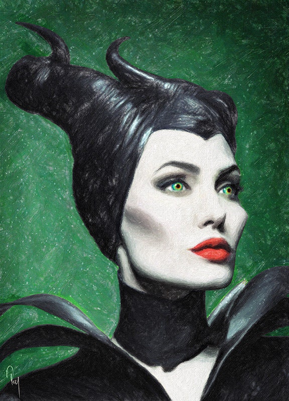 Maleficent - Painting - Maleficent Art Print - Movie Artwork - Sleeping ...