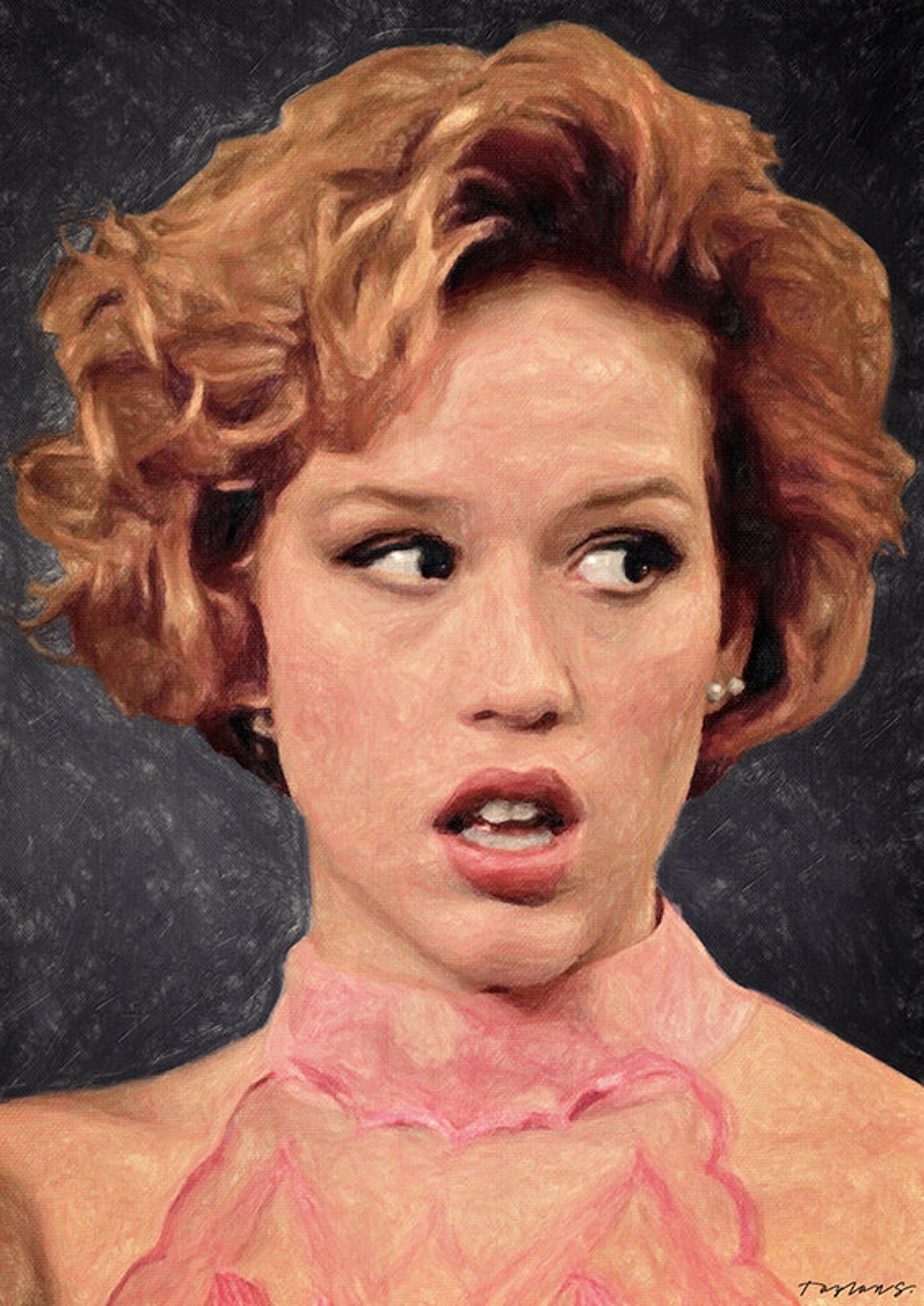 Pretty in Pink - Painting - Andie Walsh - Molly Ringwald - Movie Art ...