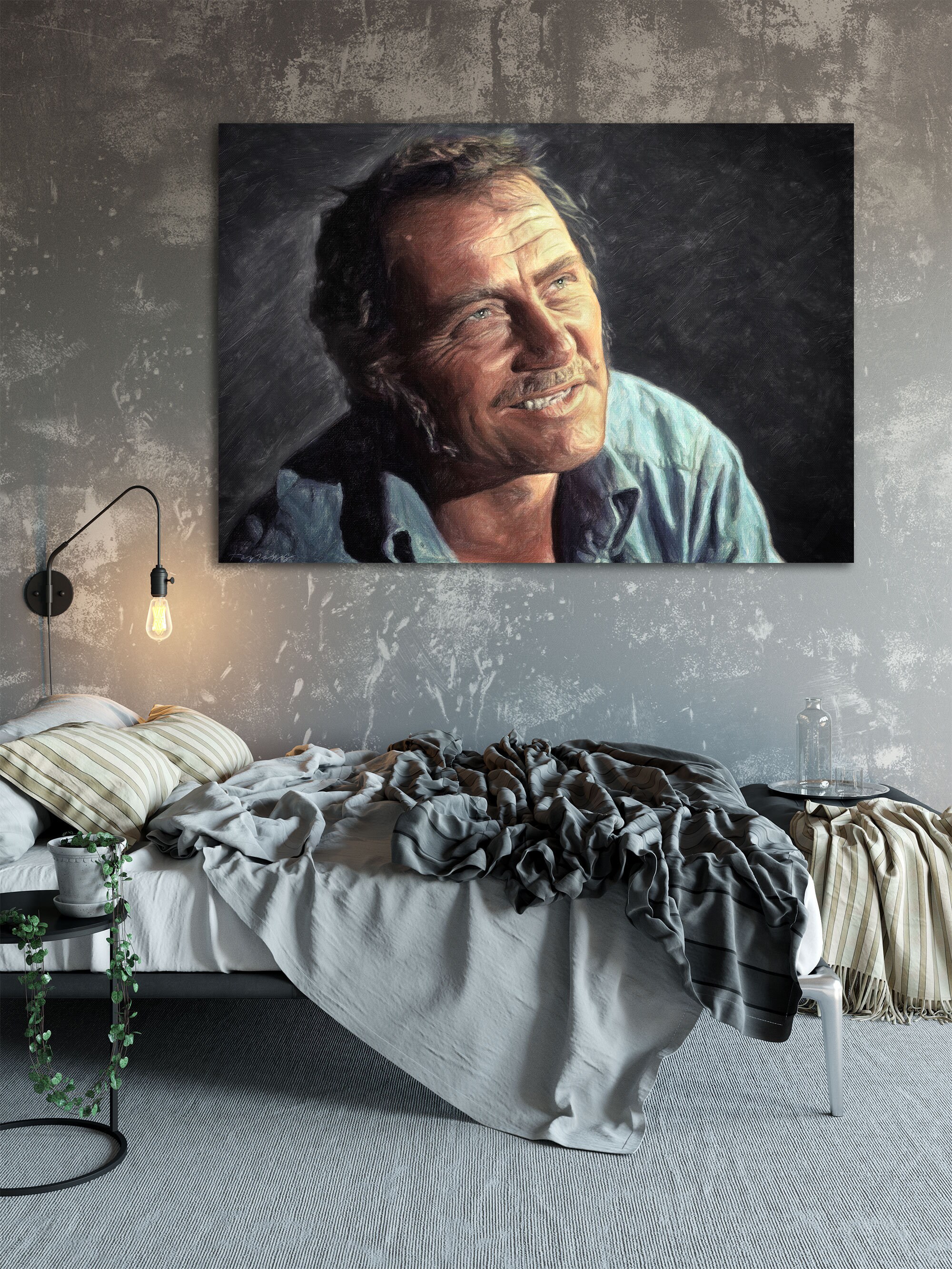 Robert Shaw as Sam Quint in Jaws - Painting - Art Print - Jaws Poster ...