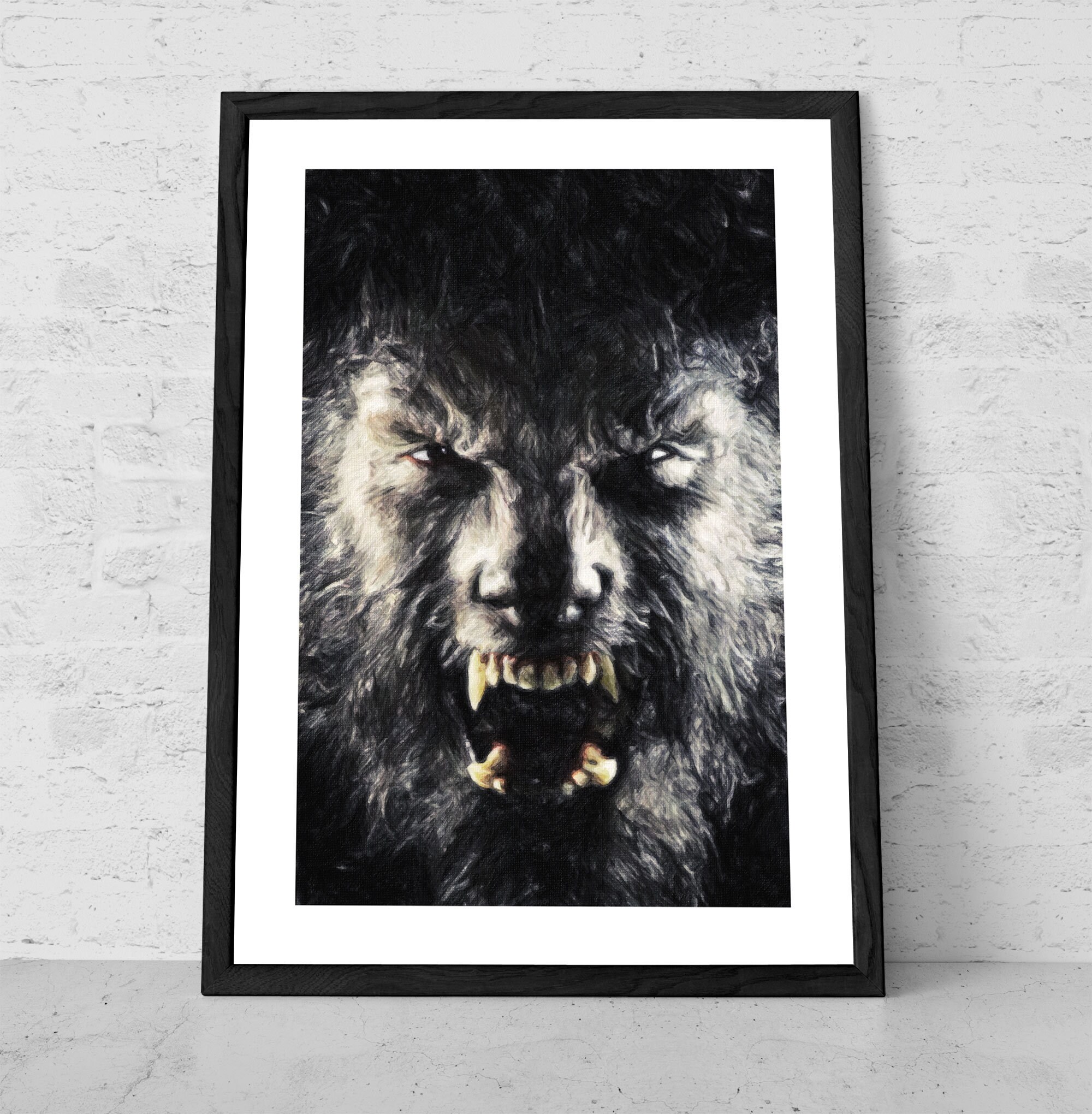 Wolfman Painting Wolfman Art Print Wolfman Poster Horror Art Dark Art ...