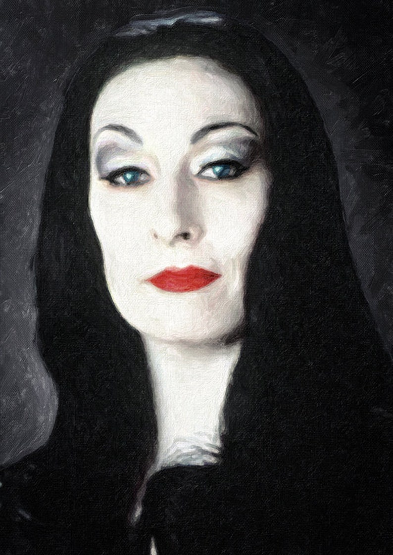 Morticia Addams the Addams Family Painting Movie Poster Horror Wall Art ...