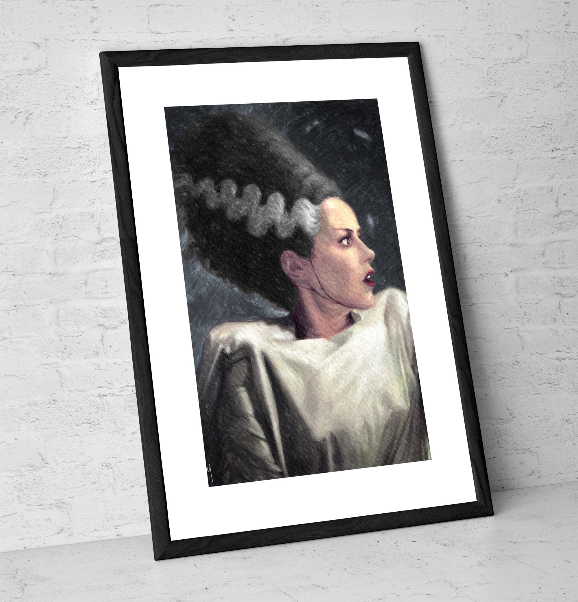 Prints Halloween Horror Horror Art Elsa Lanchester Dark Art Painting ...