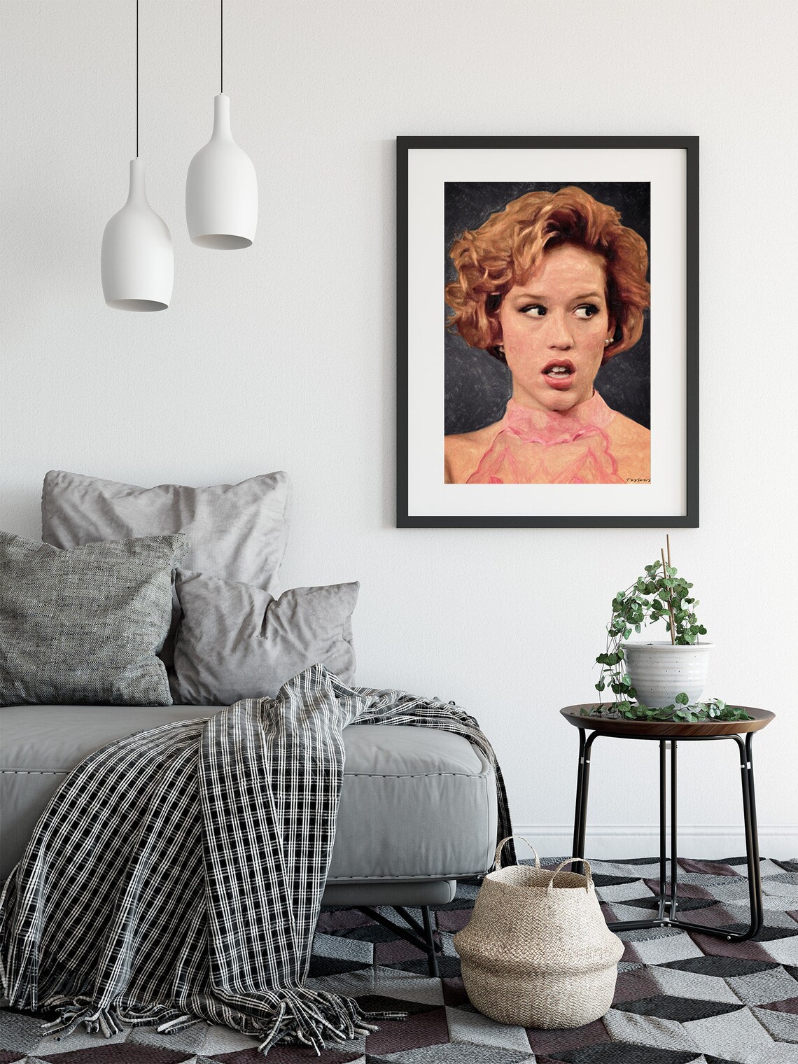 Pretty in Pink Painting Andie Walsh Molly Ringwald | Etsy