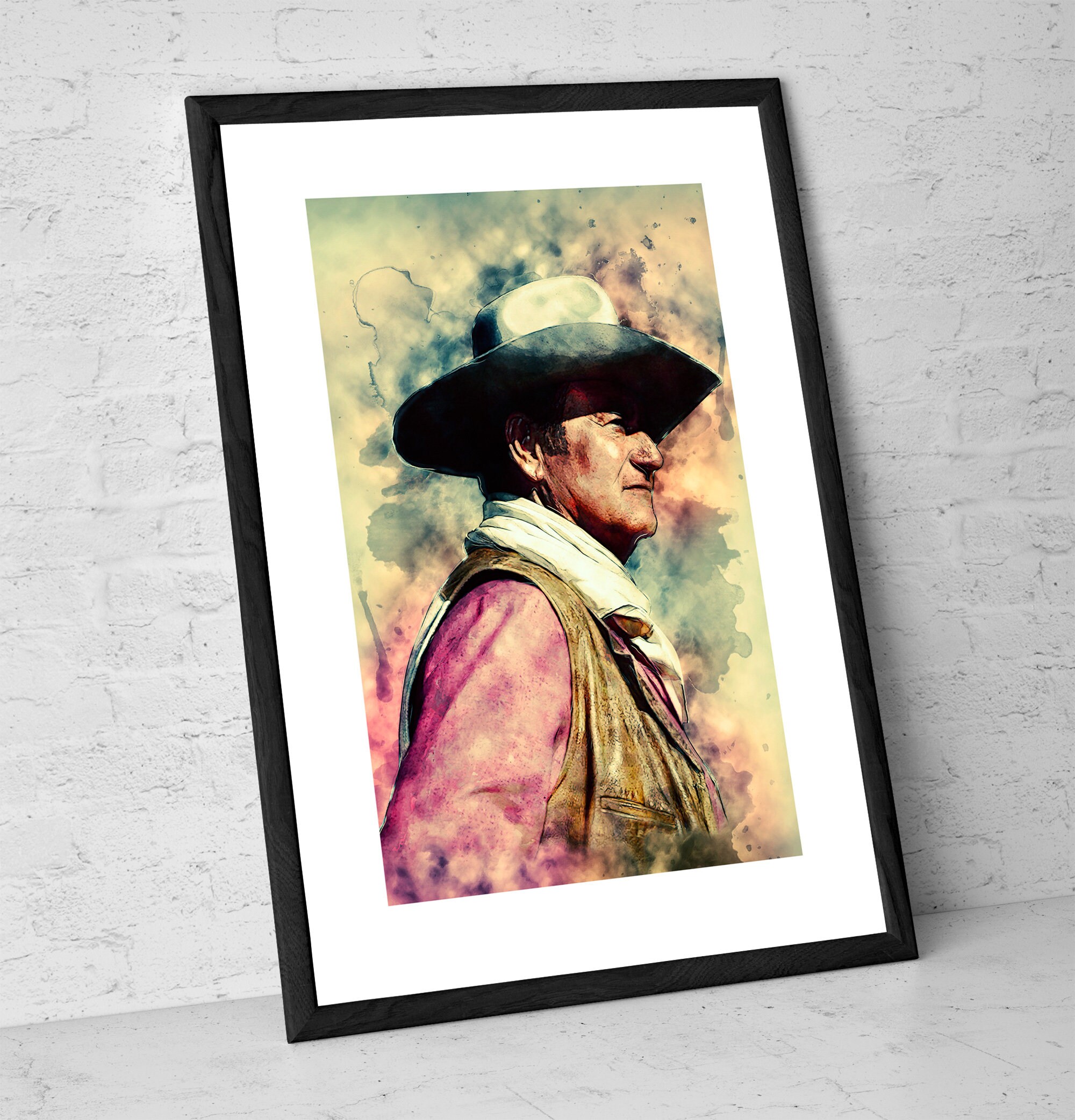 John Wayne Digital Painting John Wayne Print John Wayne - Etsy