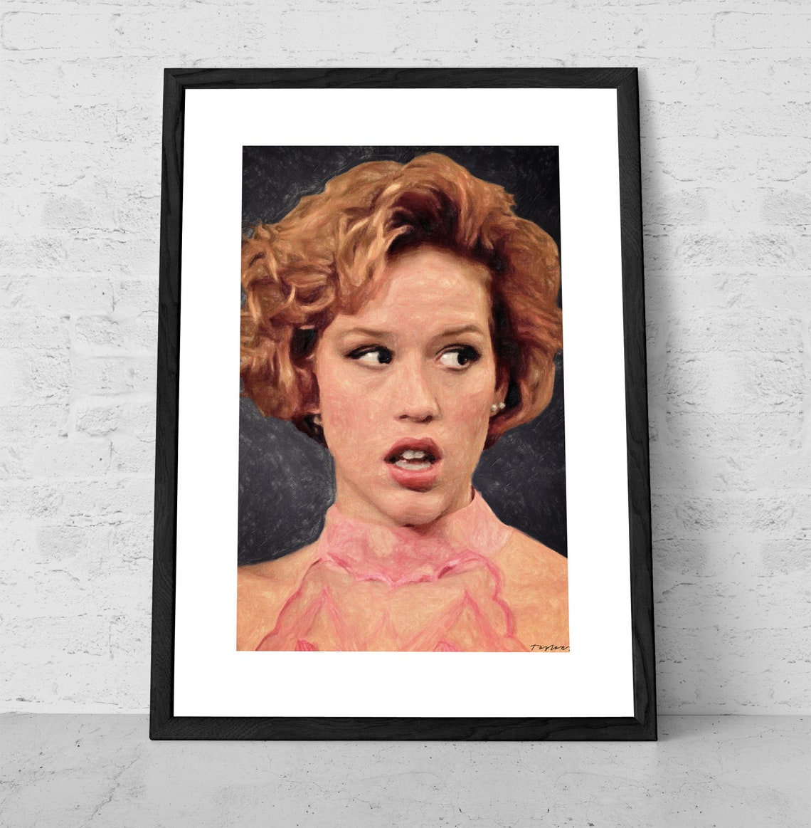 Pretty in Pink Painting Andie Walsh Molly Ringwald | Etsy