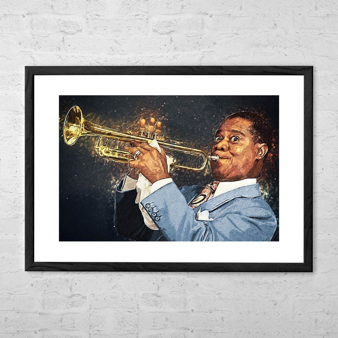 Louis Armstrong - Digital Painting - Louis Armstrong Art Print - Music ...
