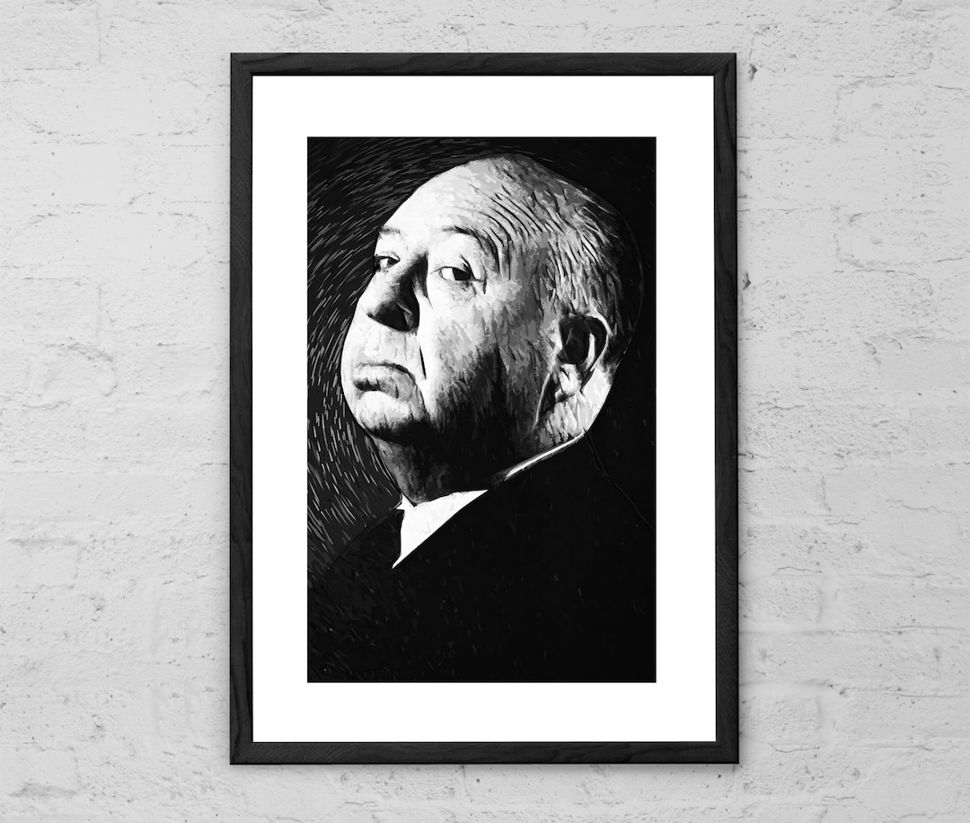 Alfred Hitchcock Illustration Alfred Hitchcock Art Print Horror Decor Horror Poster