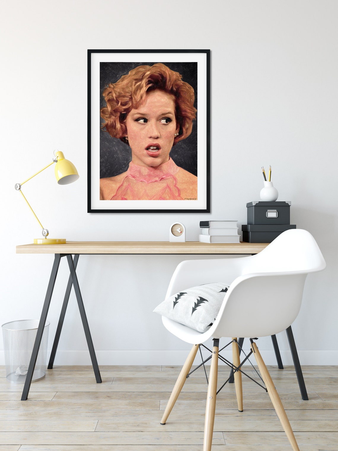 Pretty in Pink Painting Andie Walsh Molly Ringwald | Etsy