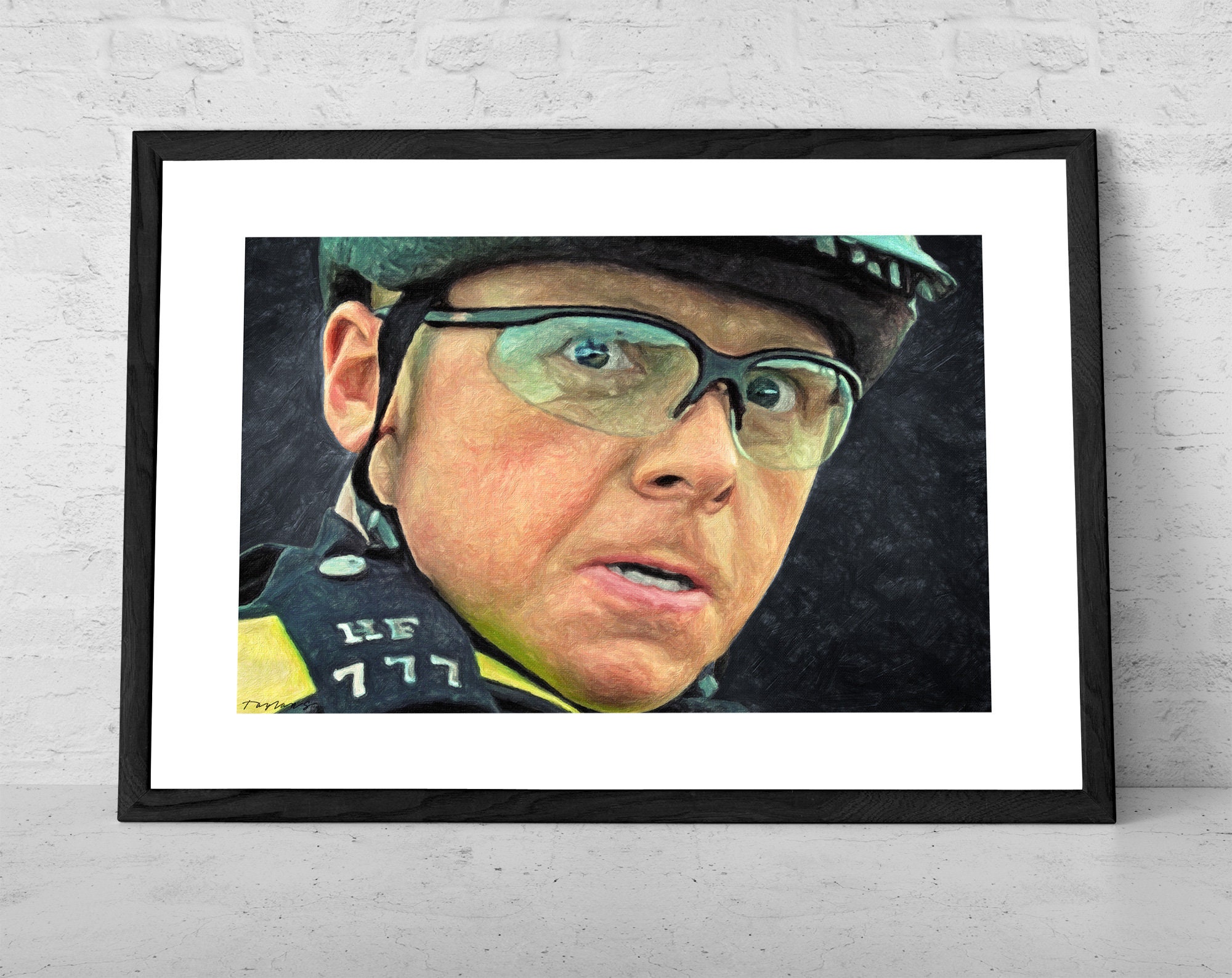 Nicholas Angel Painting Art Print Hot Fuzz Unique Movie Artwork Simon ...