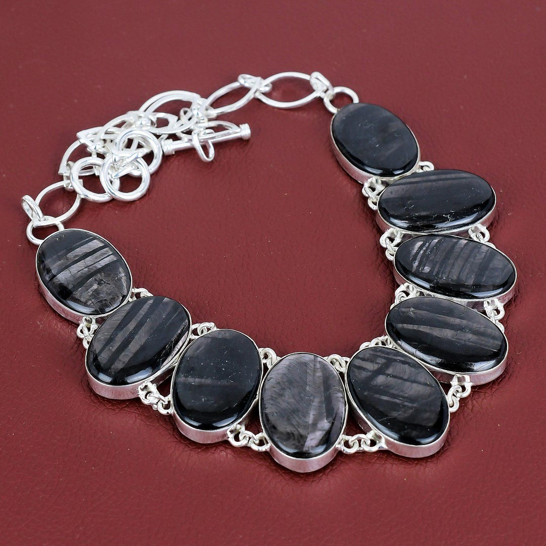 Hypersthene Necklace Handmade Real Gemstone Necklace 925 Sterling ...