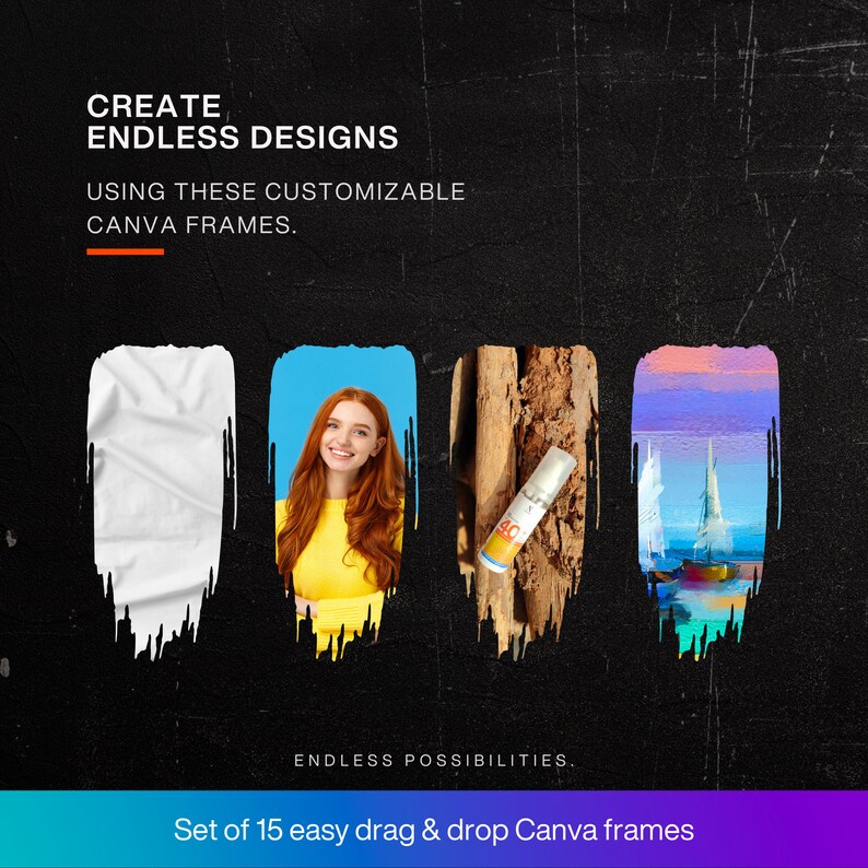 Editable Canva Frame Template Bundle, Drag and Drop Your Own Design ...