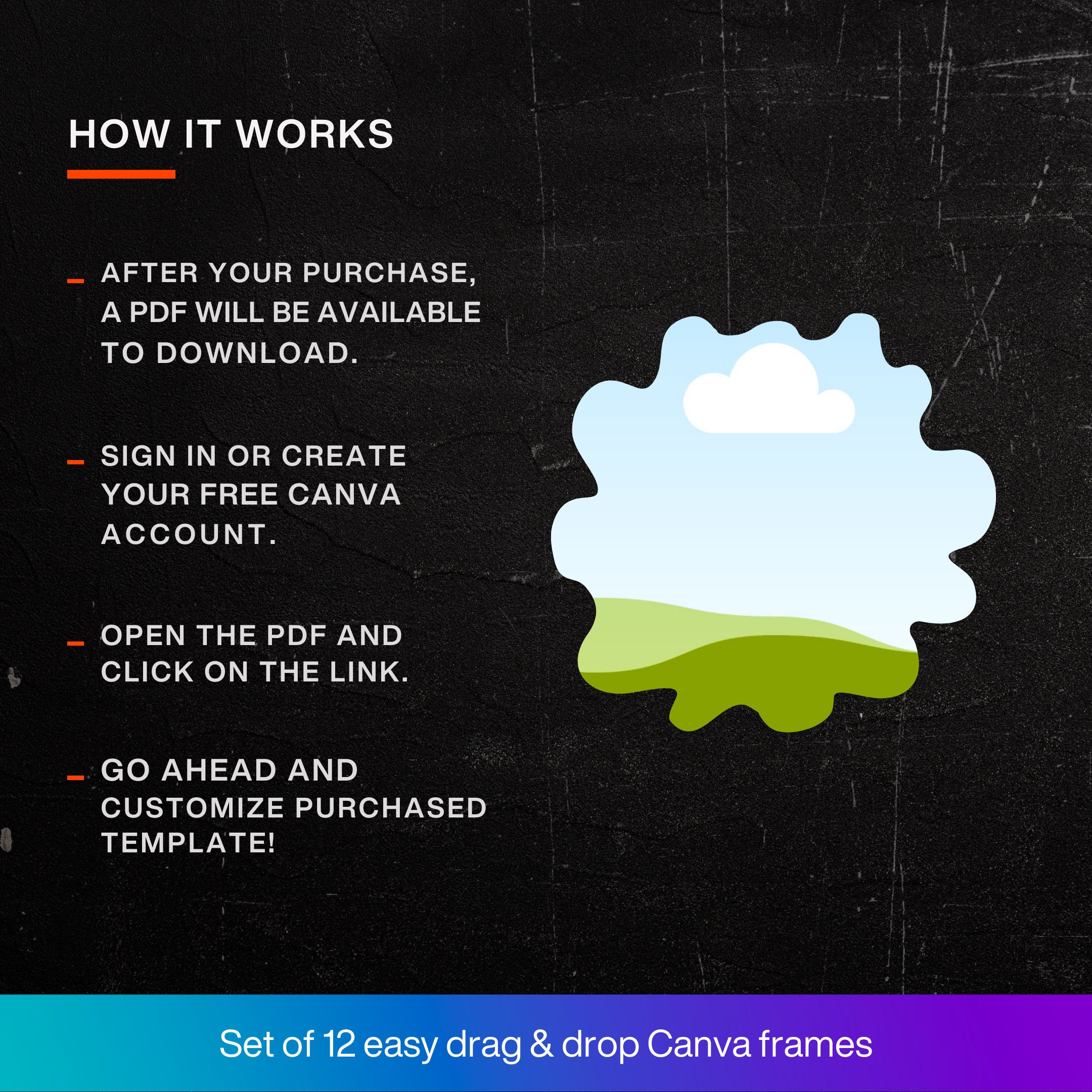 Editable Canva Frame Template Bundle, Random Shape Canva Frame Template ...