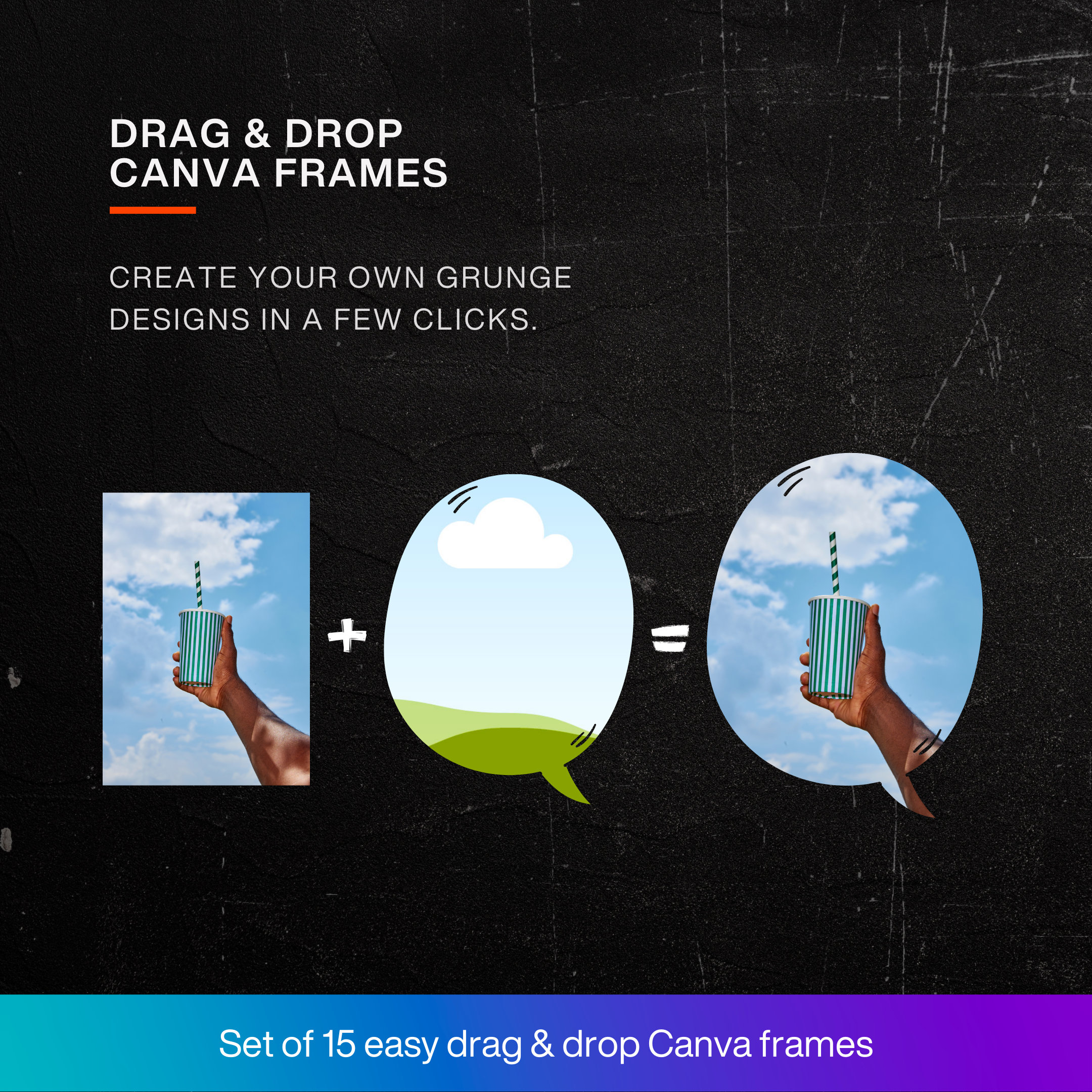 Editable Canva Frame Template Bundle, Drag and Drop Your Own Design ...