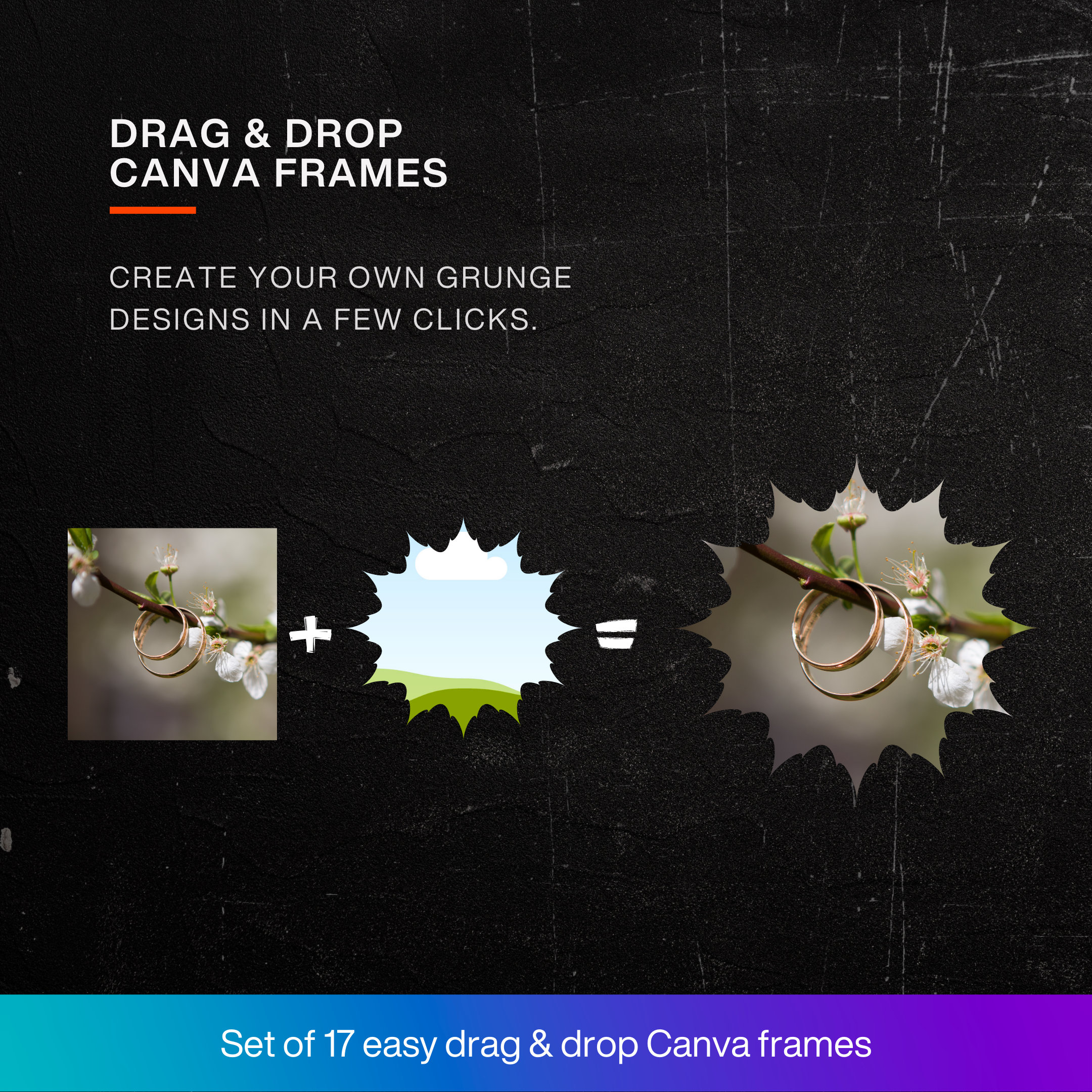 Editable Canva Frame Template Bundle, Circular Star Shape Canva Frame ...