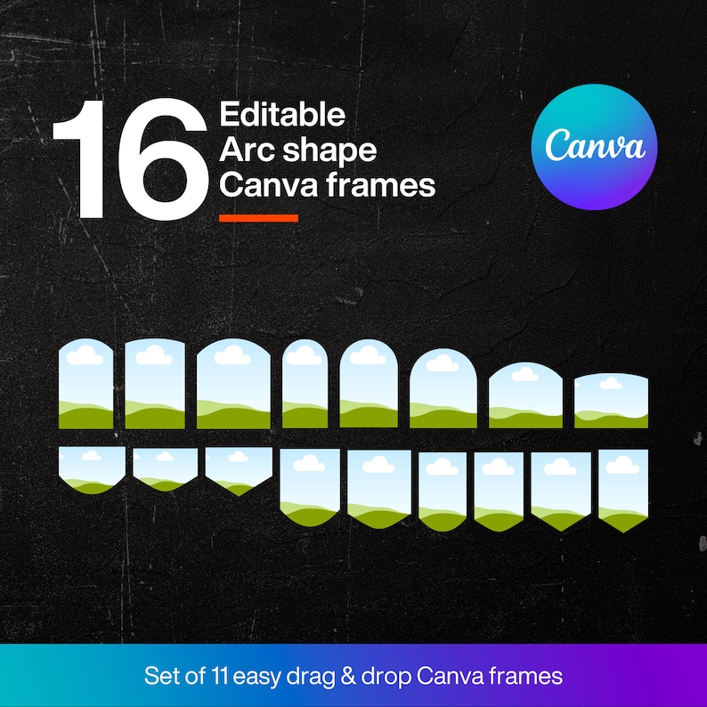 Editable Arc Canva Frames Template Bundle (digital Download) - Etsy