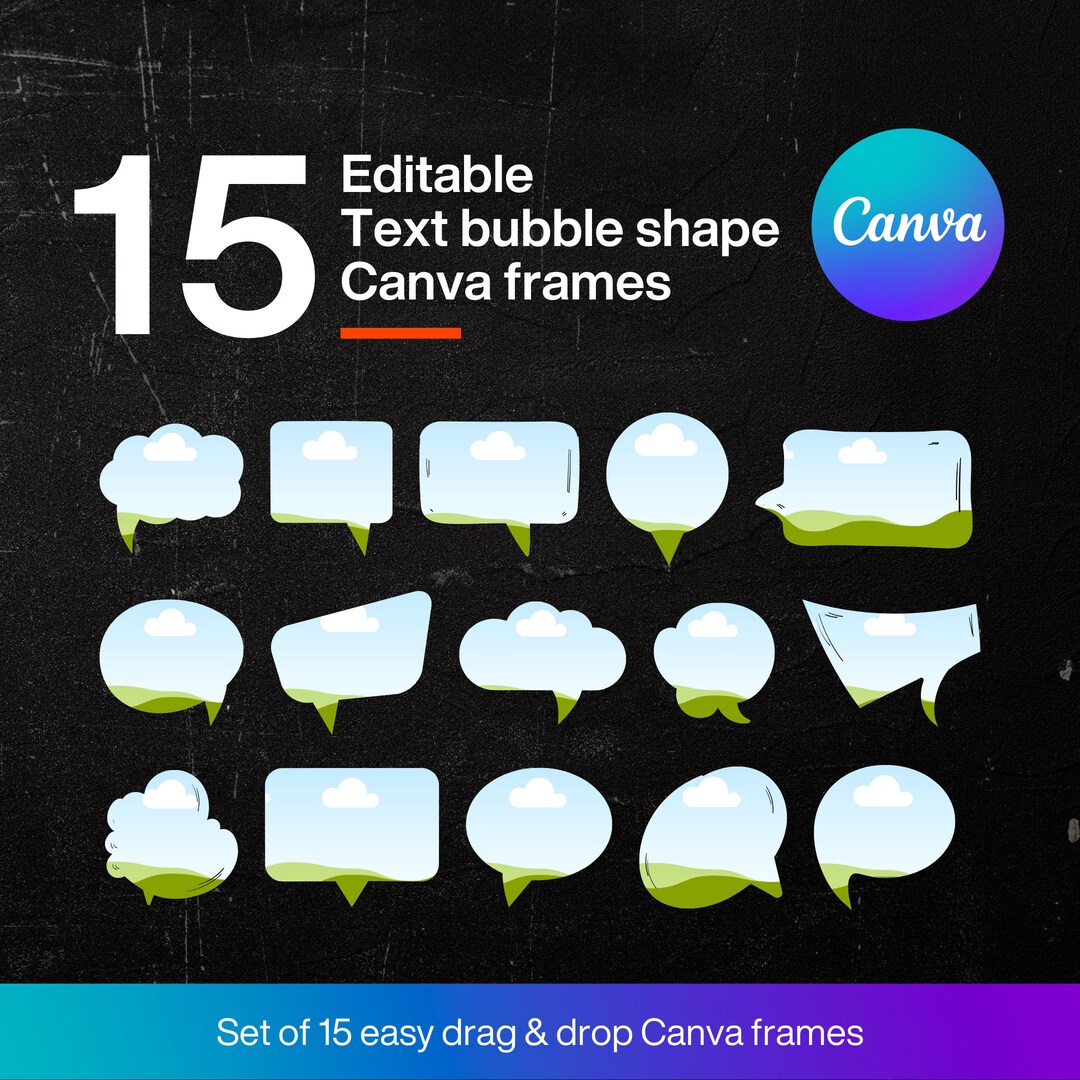 Editable Canva Frame Template Bundle, Text Bubble Canva Frames, Custom ...