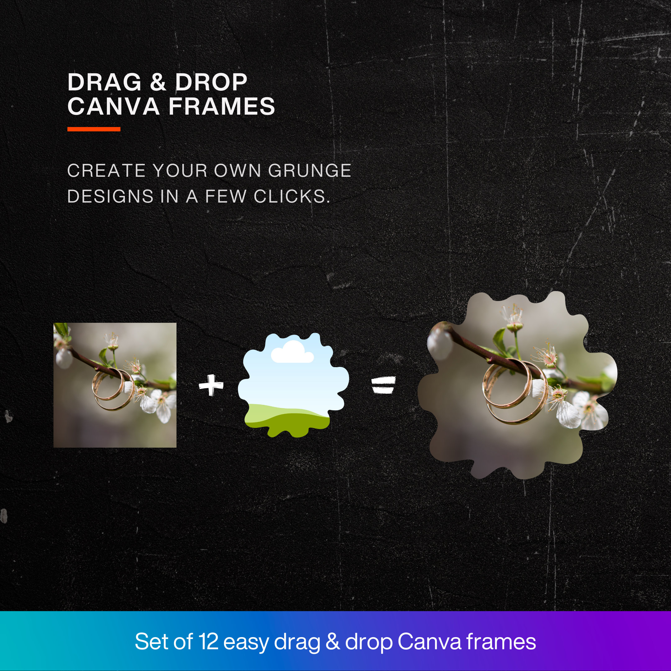 Editable Canva Frame Template Bundle, Random Shape Canva Frame Template ...