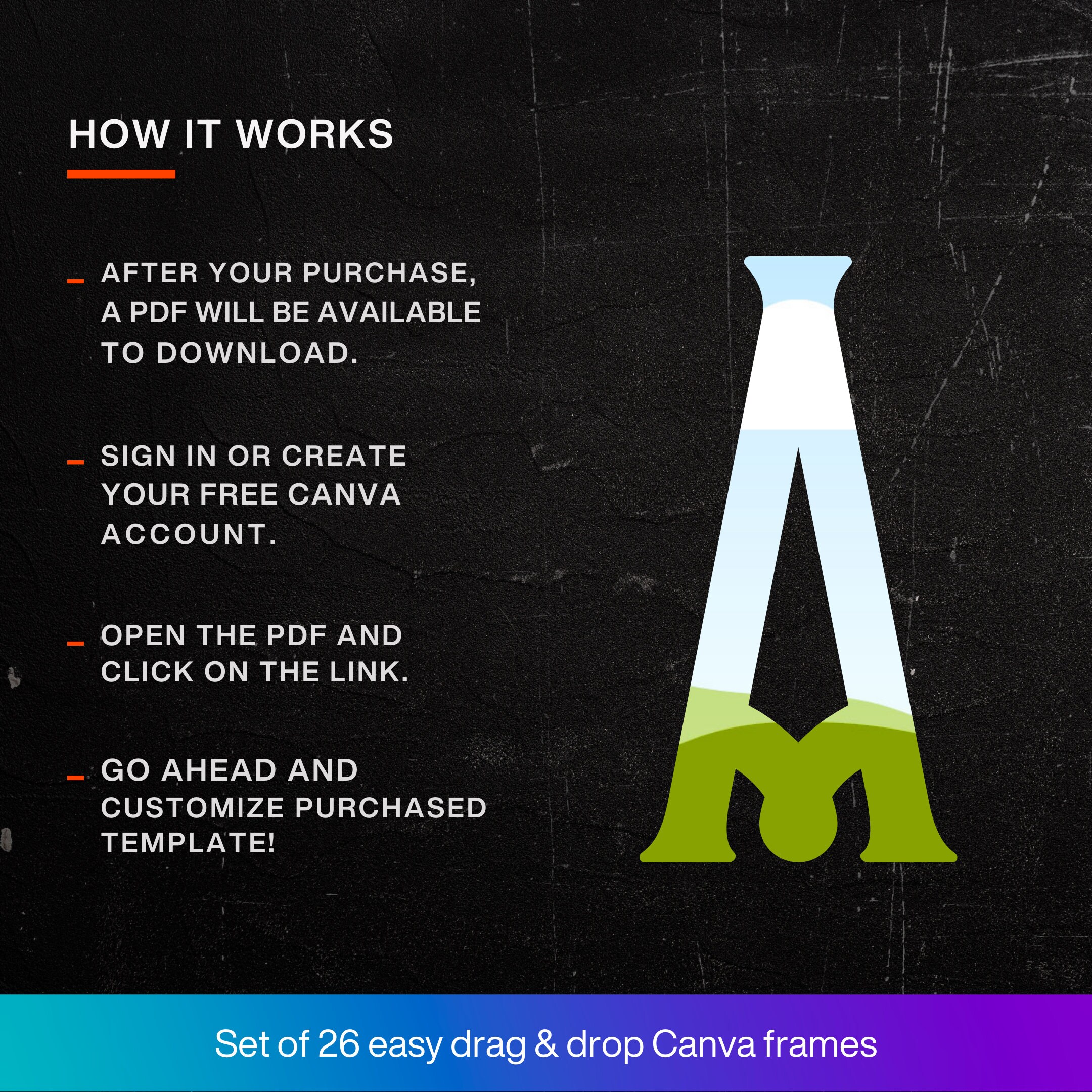 Canva Vintage Alphabet Frame Template, Retro Letter Template, Canva ...