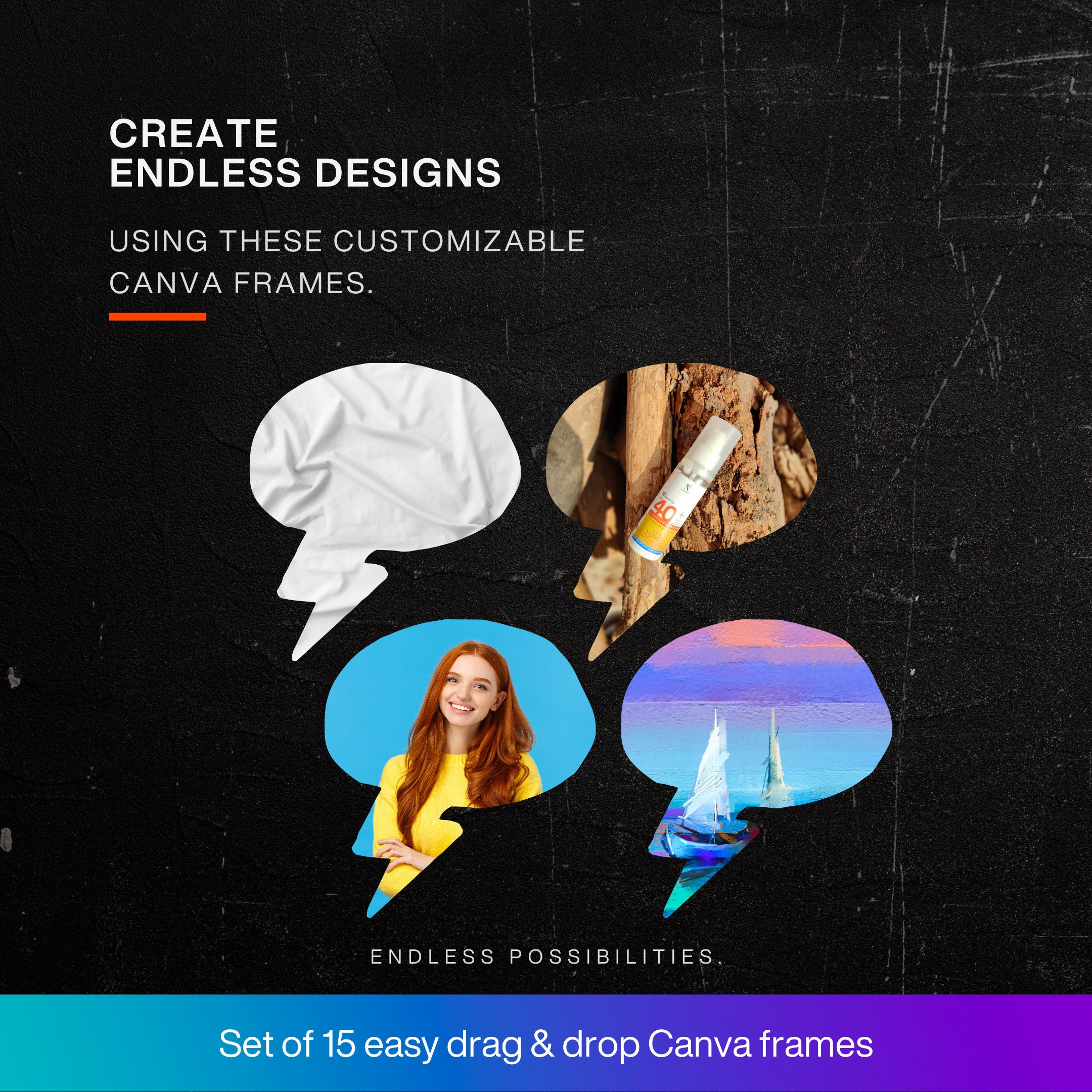 Text Bubble Canva Frames, Custom Shapes (digital Download) - Etsy