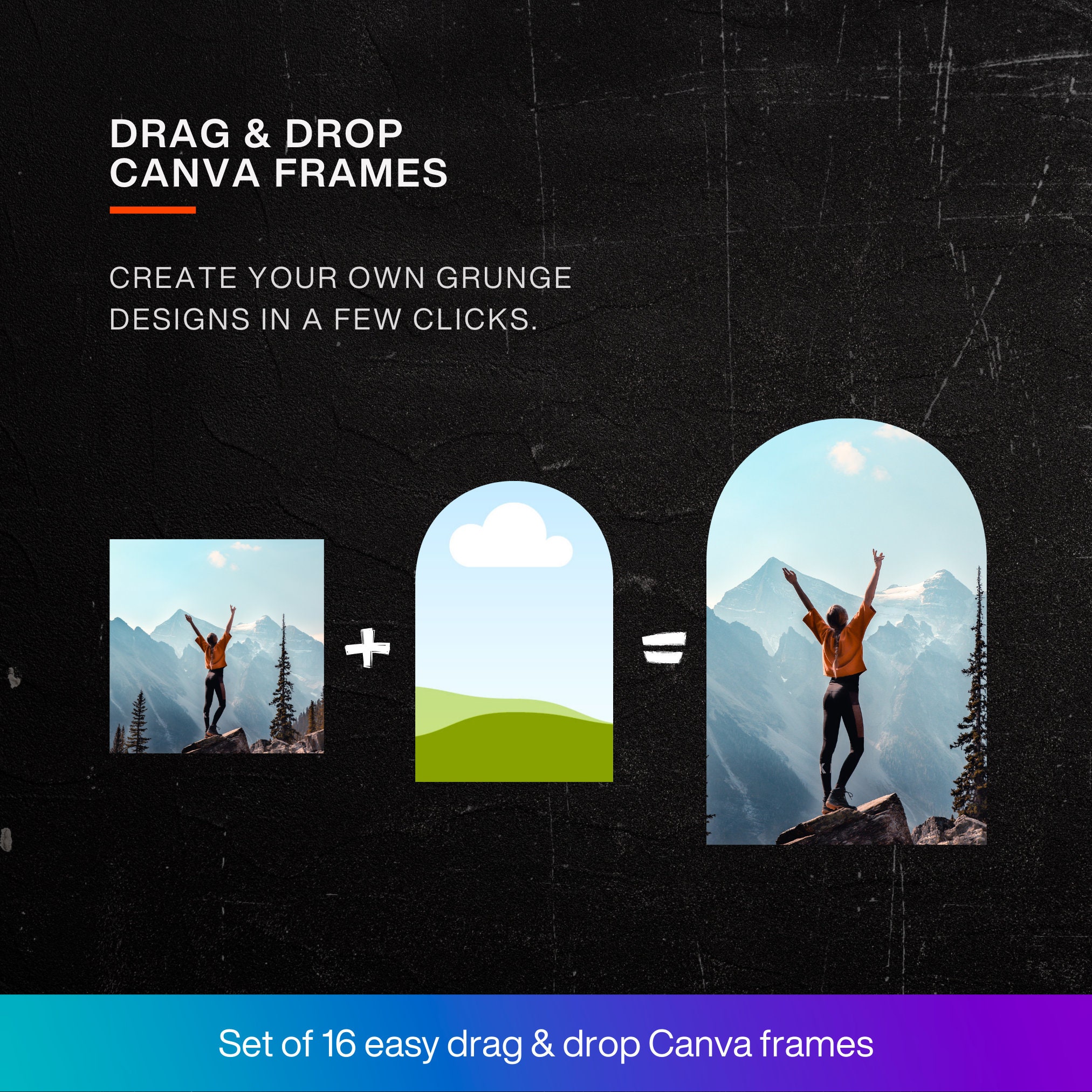 Editable Canva Frame Template Bundle, Round Arc Shape Canva Frame ...
