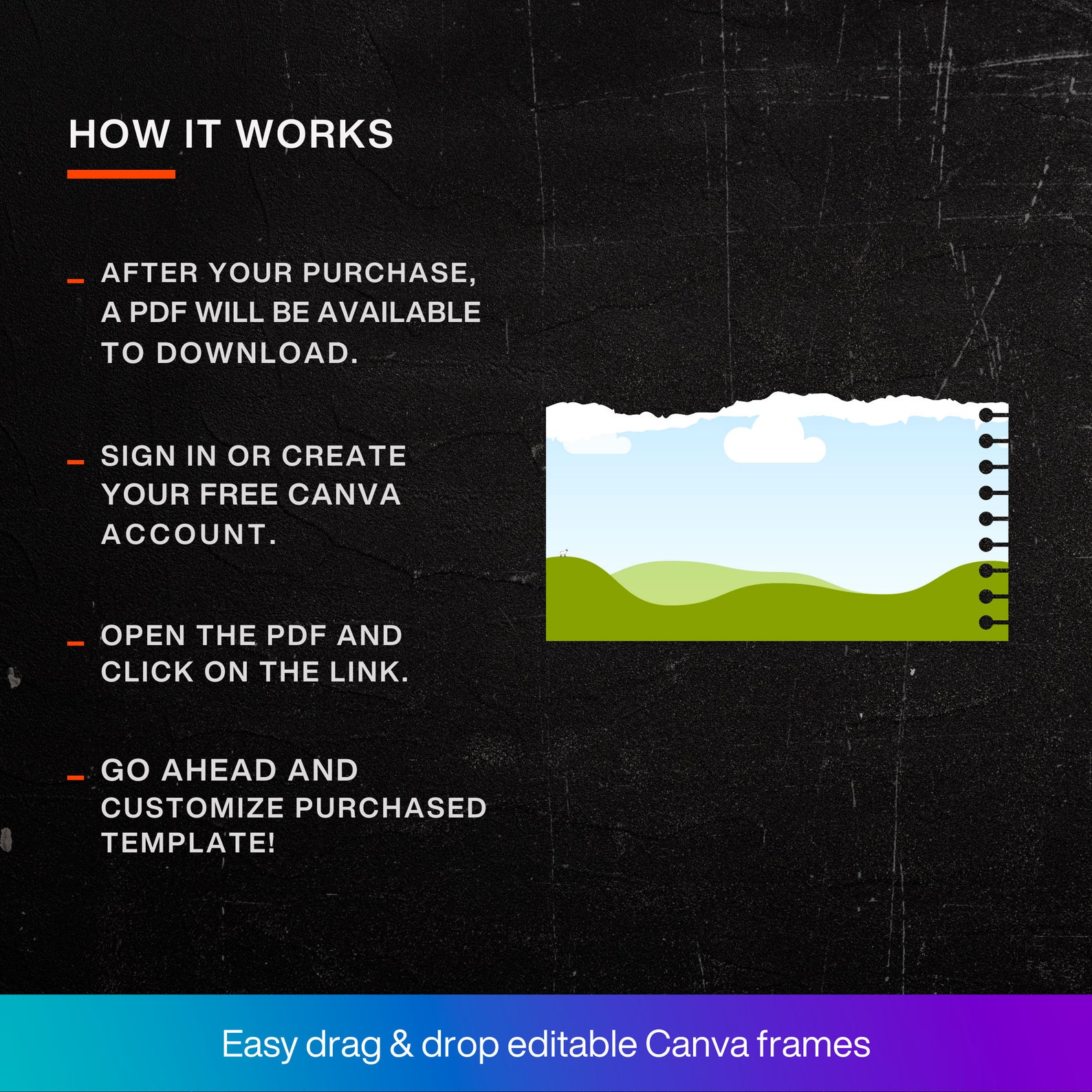 Editable Canva Frame Template Bundle, Torn Paper Border Canva Frame ...