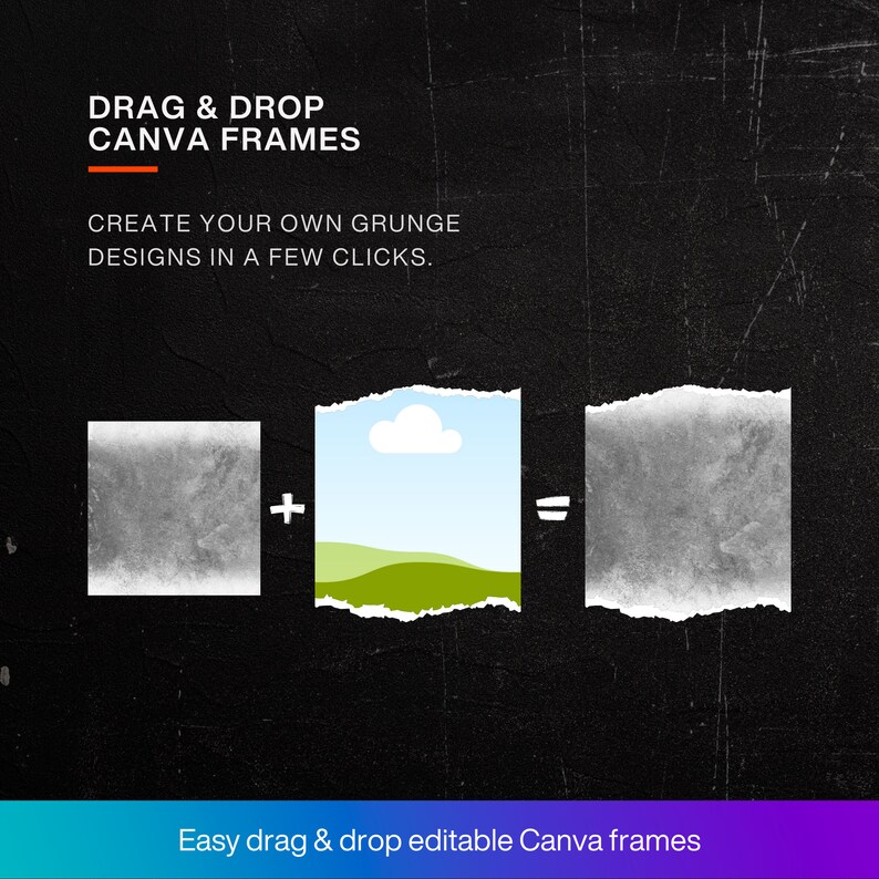 Torn Paper Border Canva Frame Template Bundle (digital Download) - Etsy