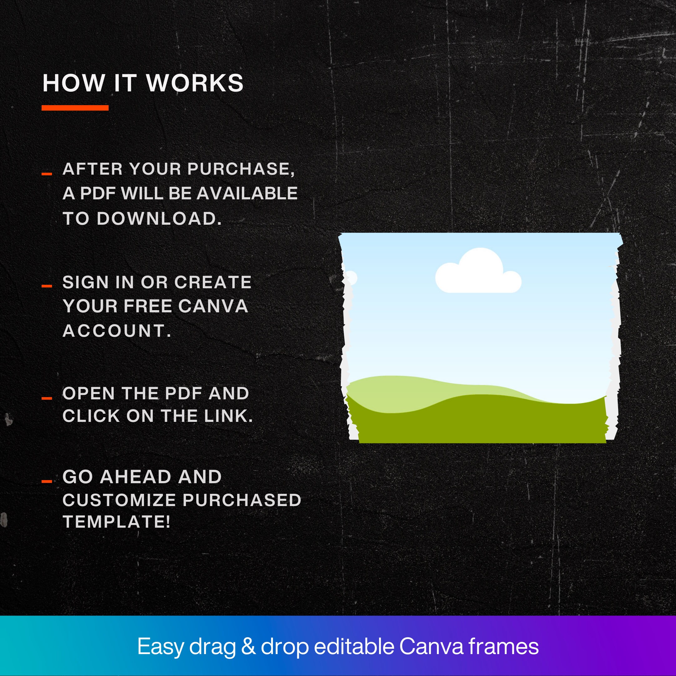 Editable Canva Frame Template Bundle, Torn Paper Border Canva Frame ...