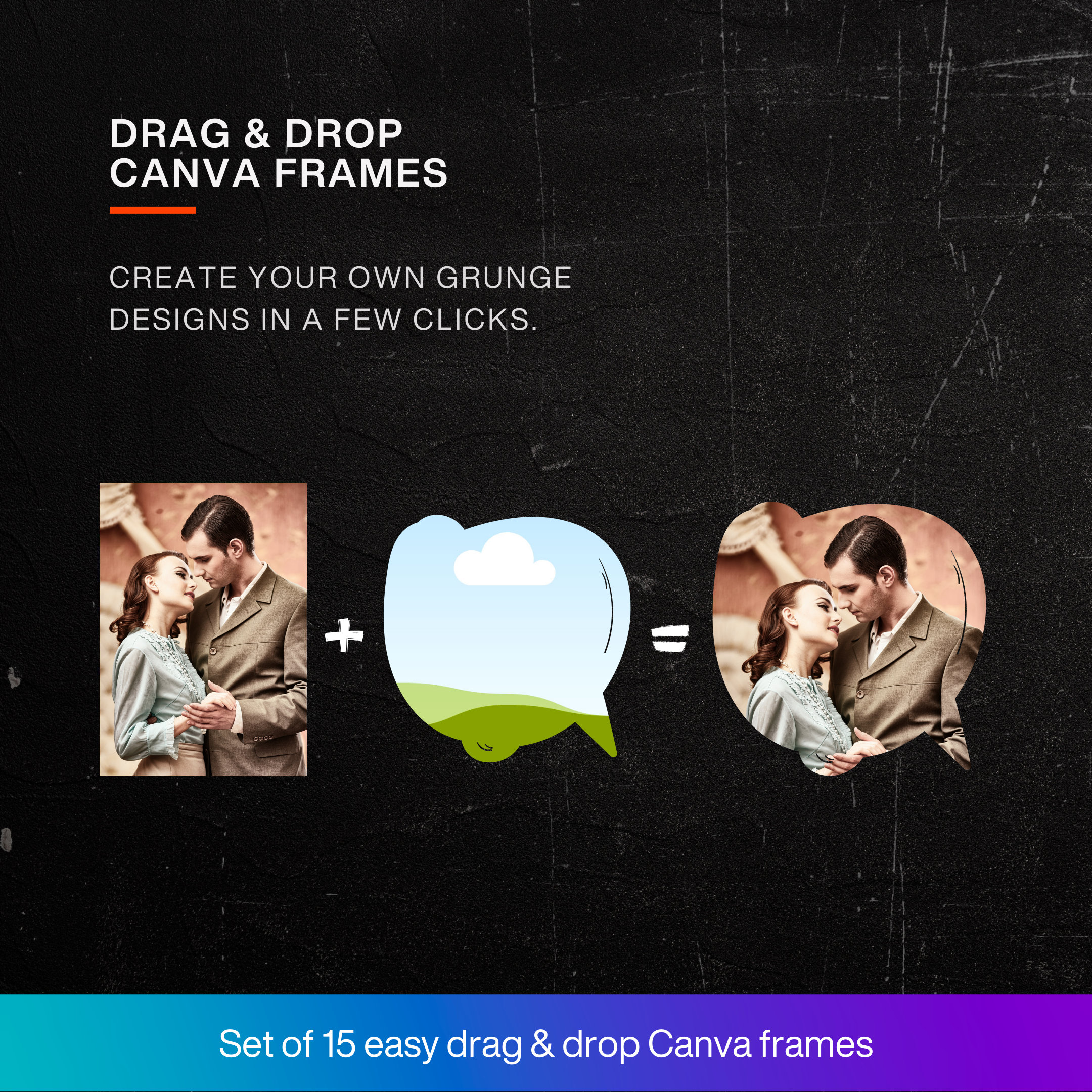 Editable Canva Frame Template Bundle, Drag and Drop Your Own Design ...