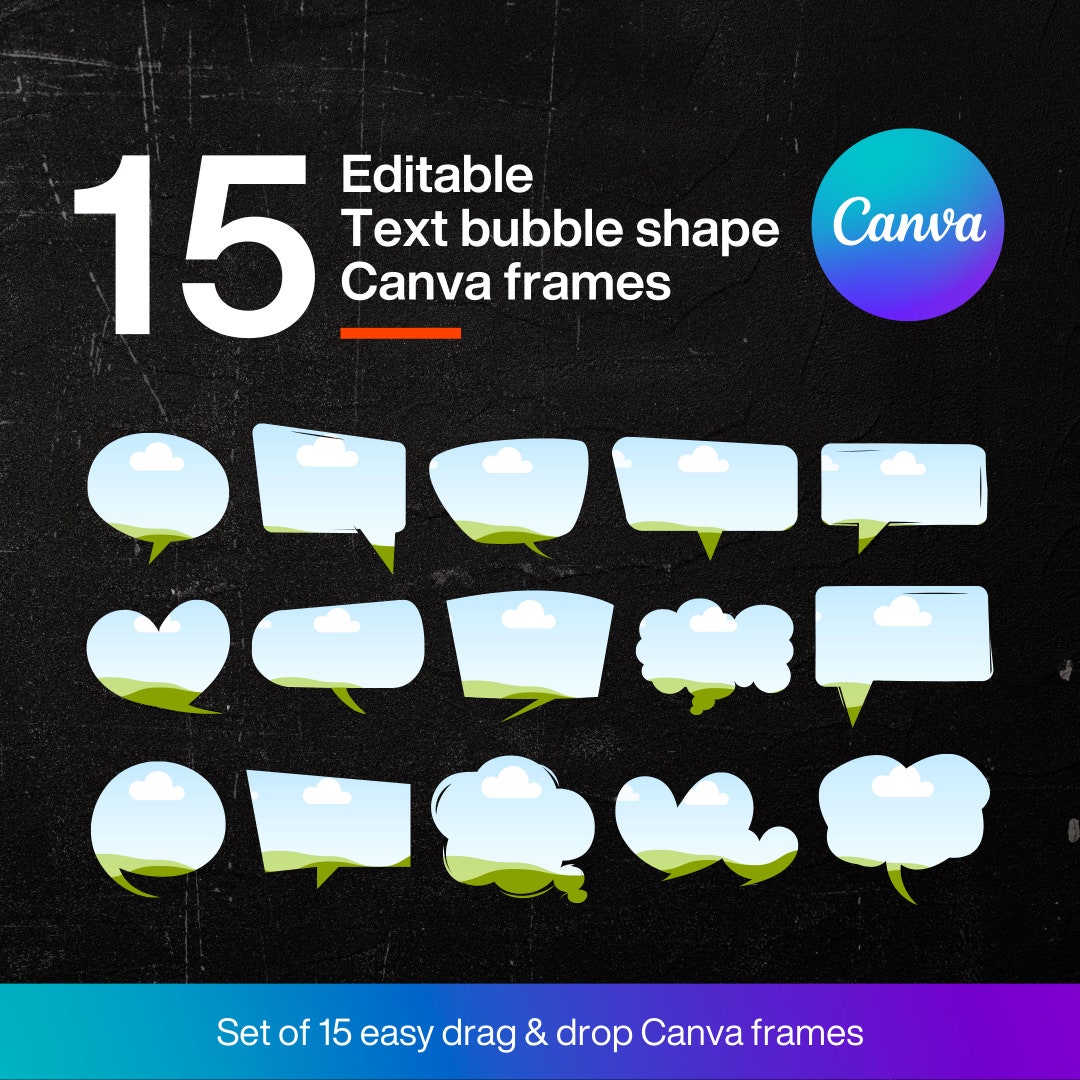 Editable Canva Frame Template Bundle Text Bubble Canva Frames Custom 9718