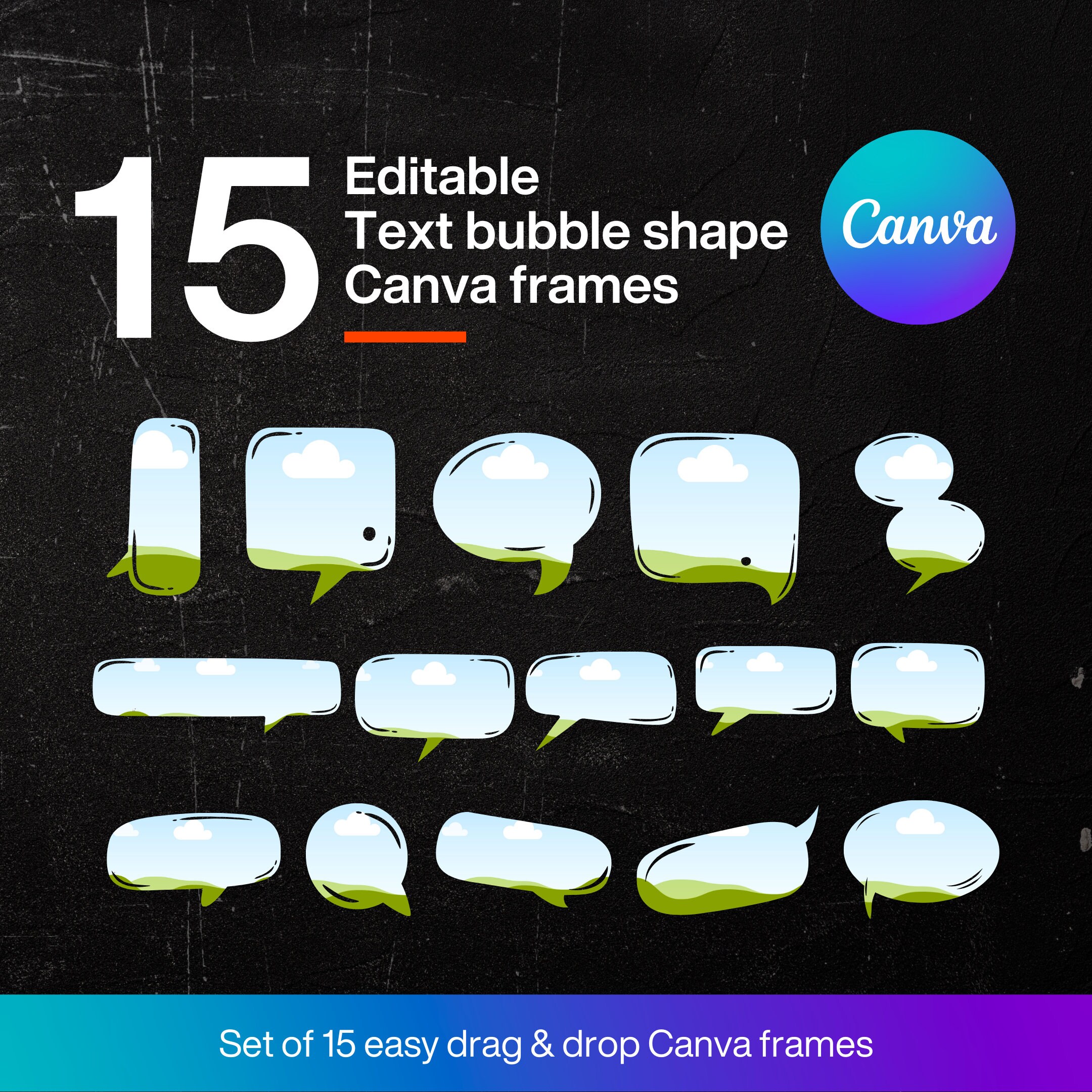 Editable Canva Frame Template Bundle, Drag and Drop Your Own Design ...