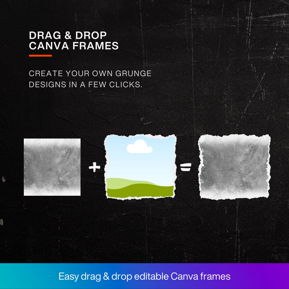 Editable Canva Frame Template Bundle, Torn Paper Border Canva Frame ...