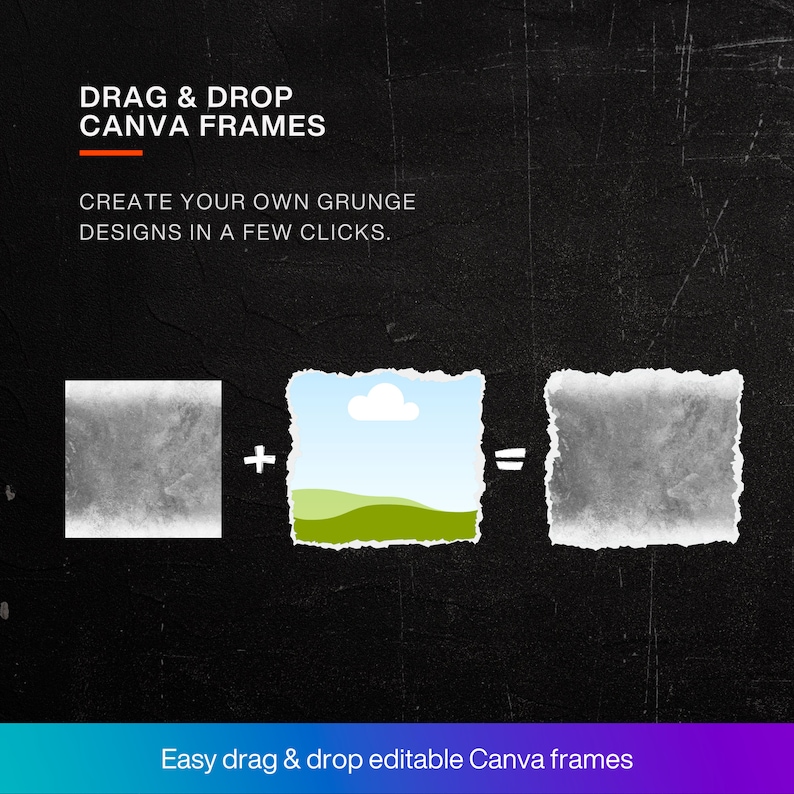 Editable Canva Frame Template Bundle, Torn Paper Border Canva Frame ...