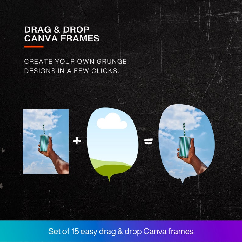 Text Bubble Canva Frames, Drag & Drop Template (digital Download) - Etsy