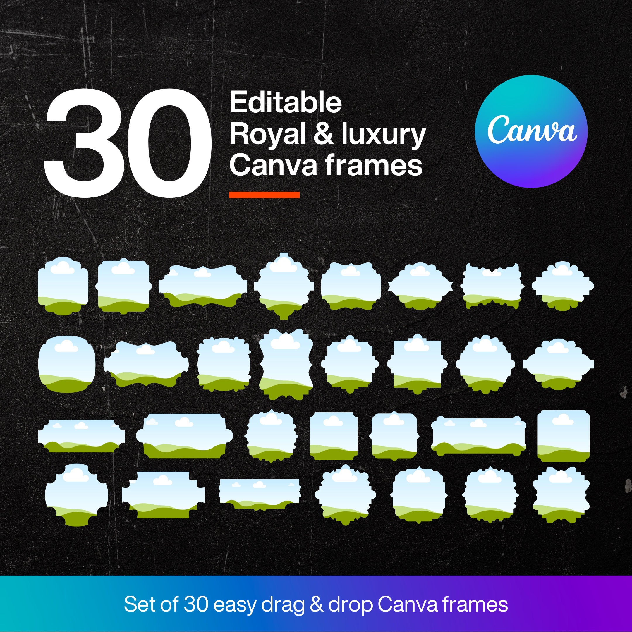 Editable Canva Frame Template Bundle, Luxury Royal Islamic Canva Frames ...