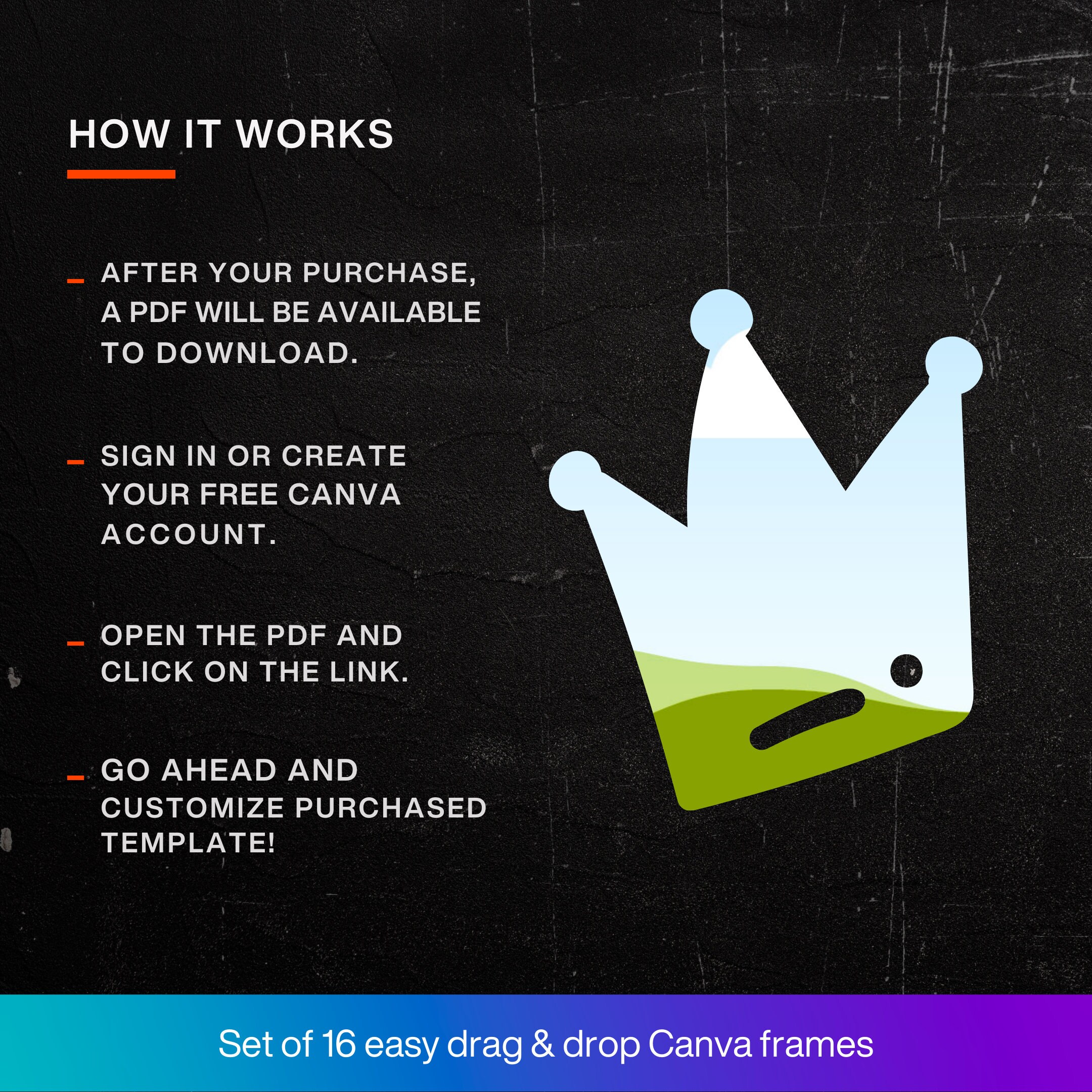 Editable Canva Frame Template Bundle, Hand Drawn Brush Stroke Canva ...