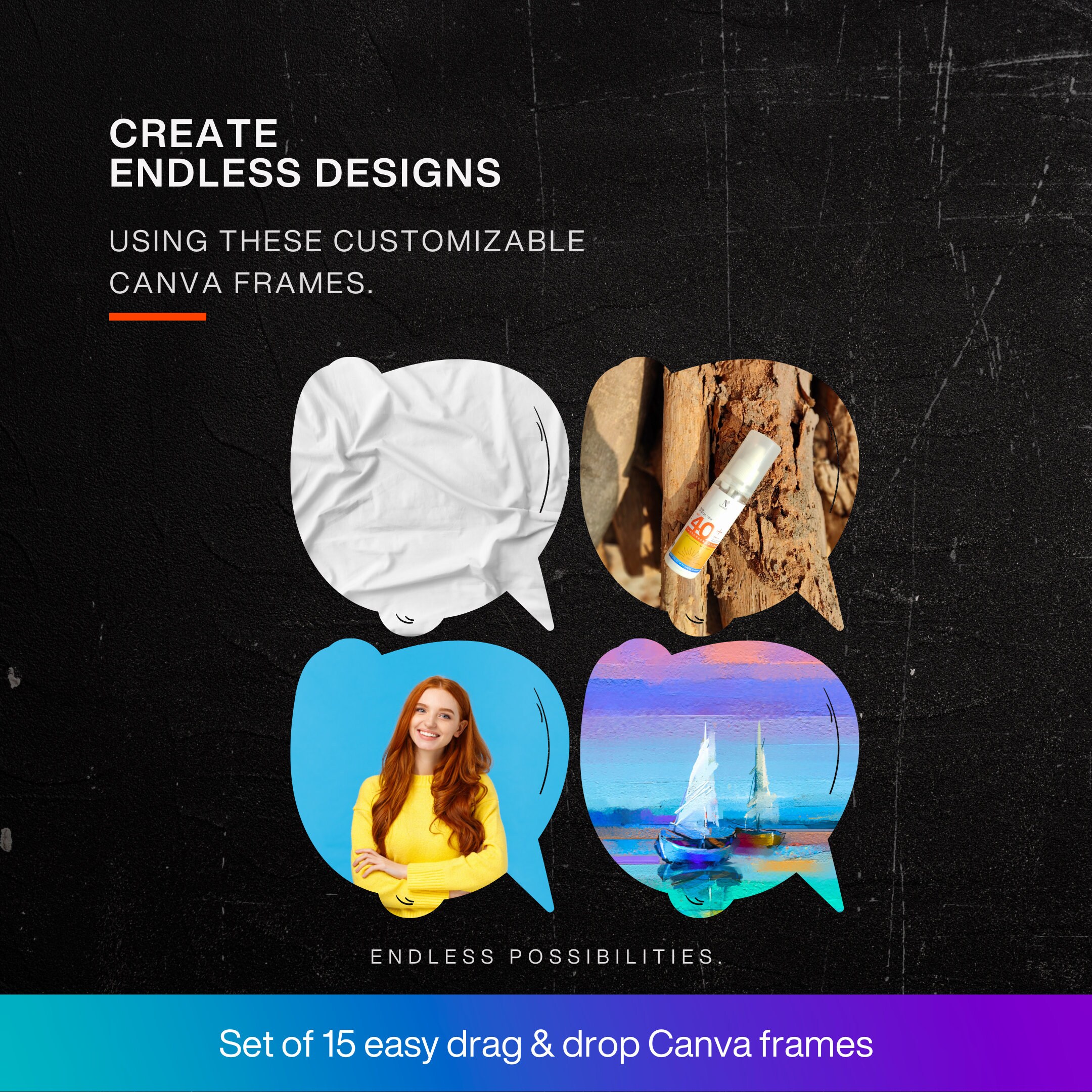 Editable Canva Frame Template Bundle, Drag and Drop Your Own Design ...