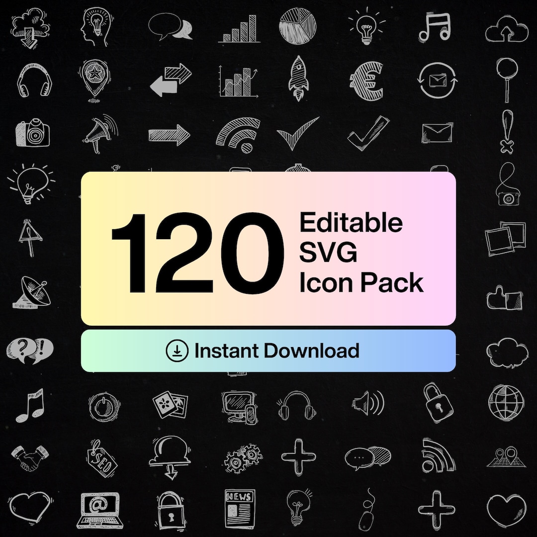 Business Clipart Icons, Hand Drawn Business Icon Pack, Editable SVG ...