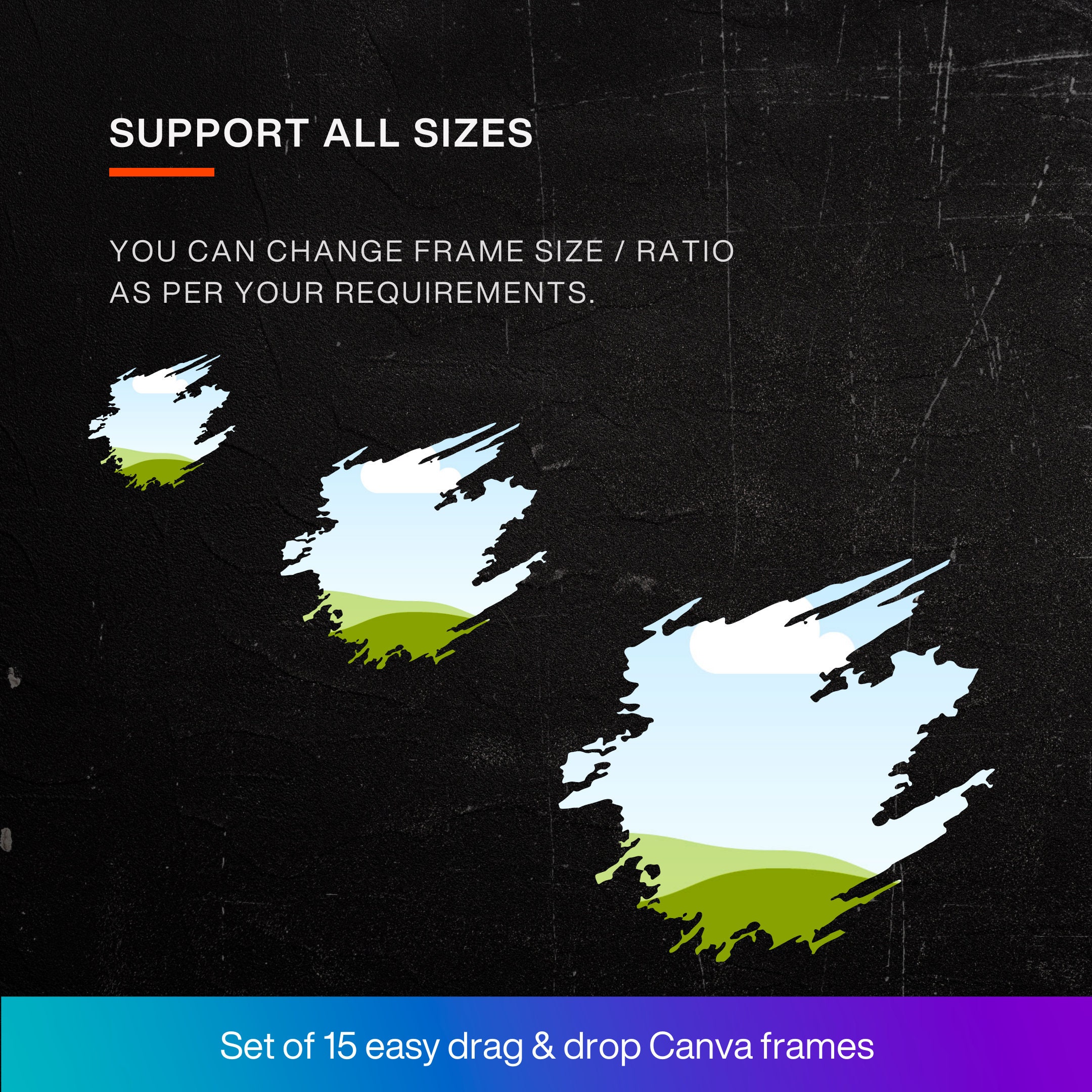 Editable Canva Frame Template Bundle, Drag and Drop Your Own Design ...